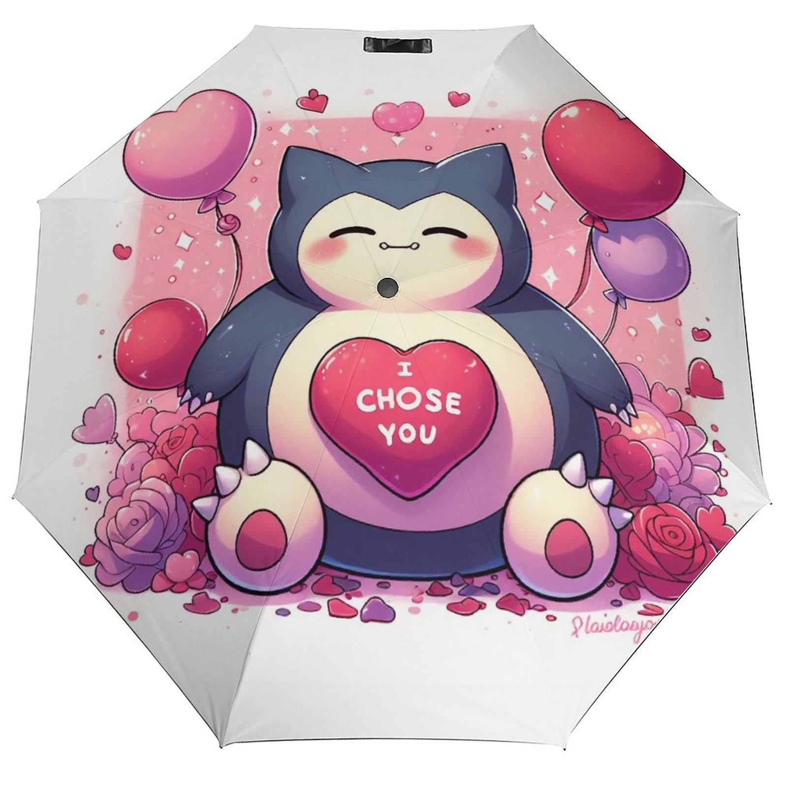 Valentine's Day Pokémon Snorlax Travel Automatic Folding Rain Umbrellas ...