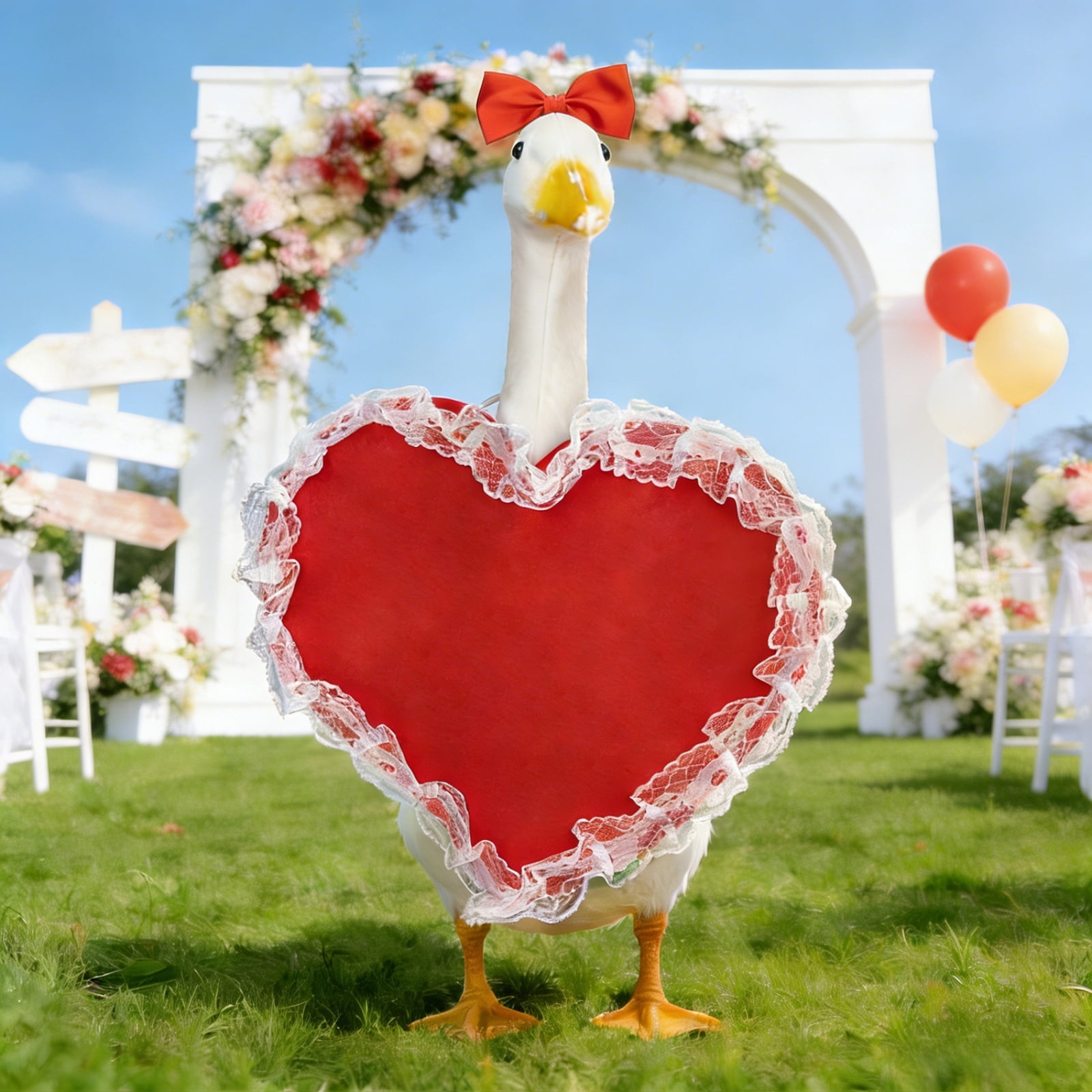 Valentine's Day Porch Goose Outfit, 23 Inch Goose Costume Red Heart ...
