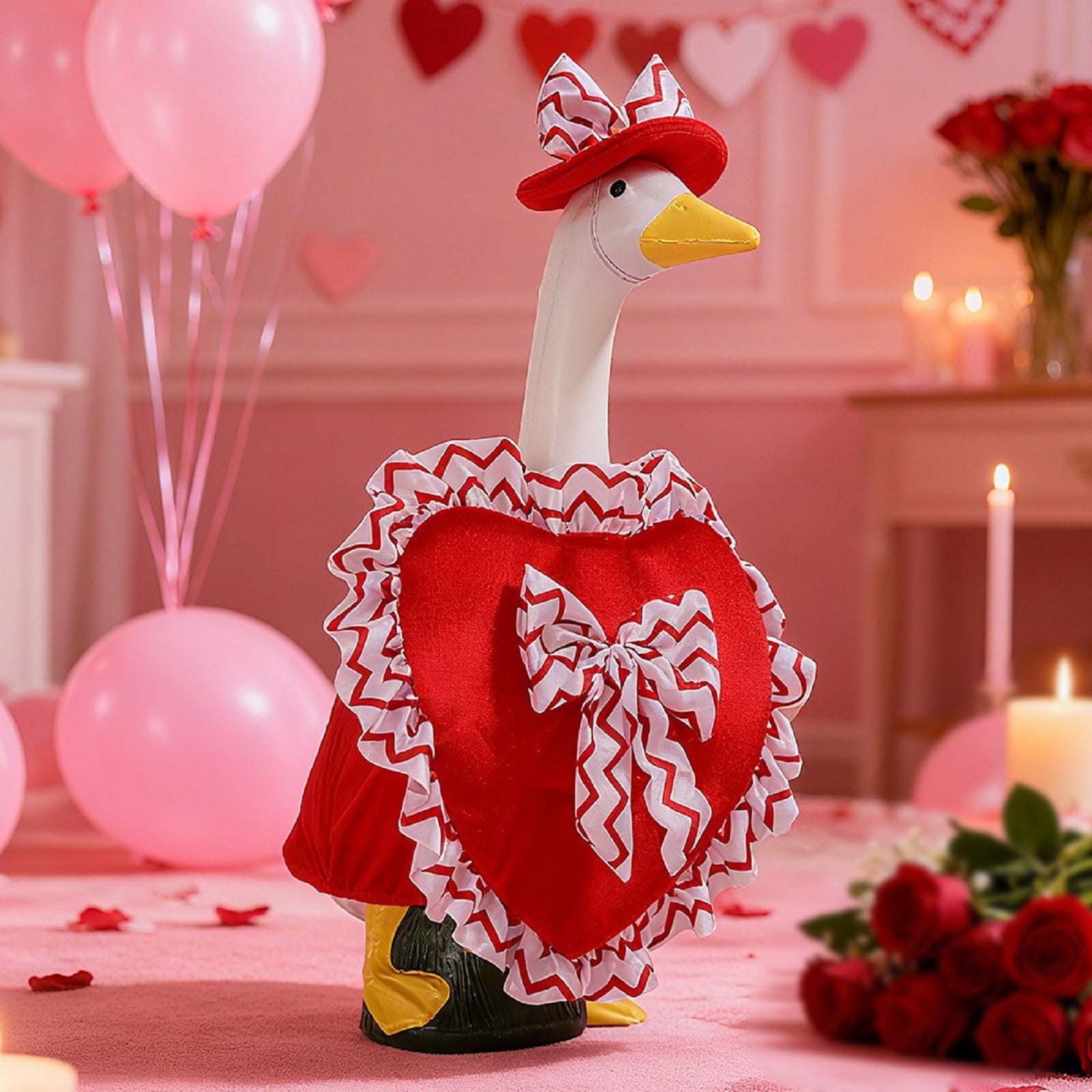 Valentine's Day Porch Goose Outfit, 23 Inch Goose Costume Red Heart ...