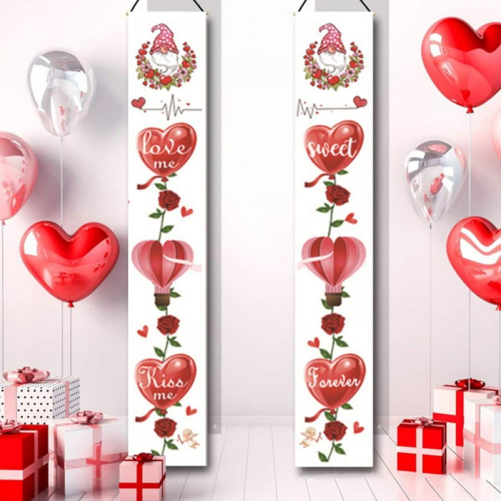 Valentine’s Day Porch Sign, Outdoor Valentines Day Red Banner ...