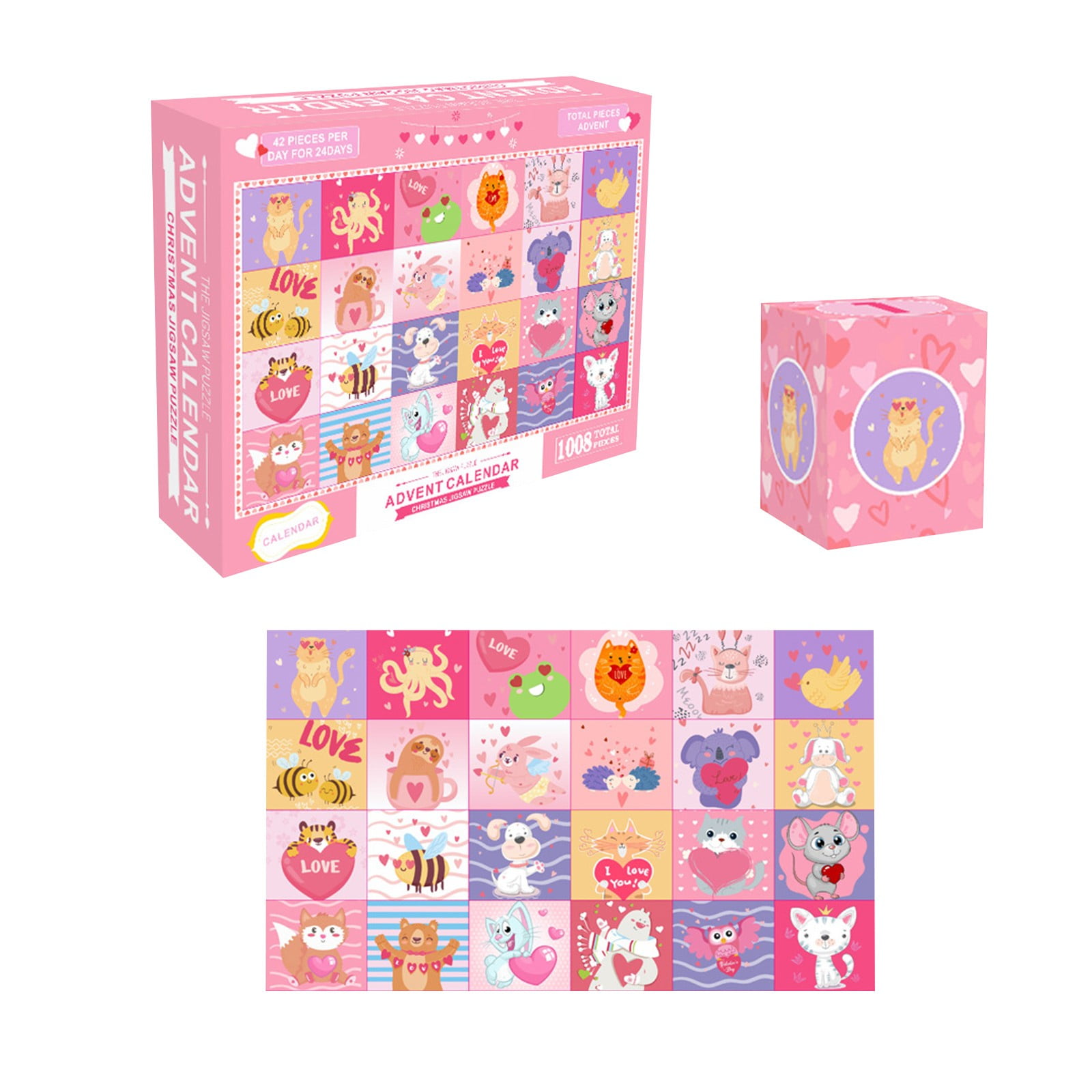 Valentine's Day Puzzle Cards Set 24 Packs Kids DIY Greeting Cards ...