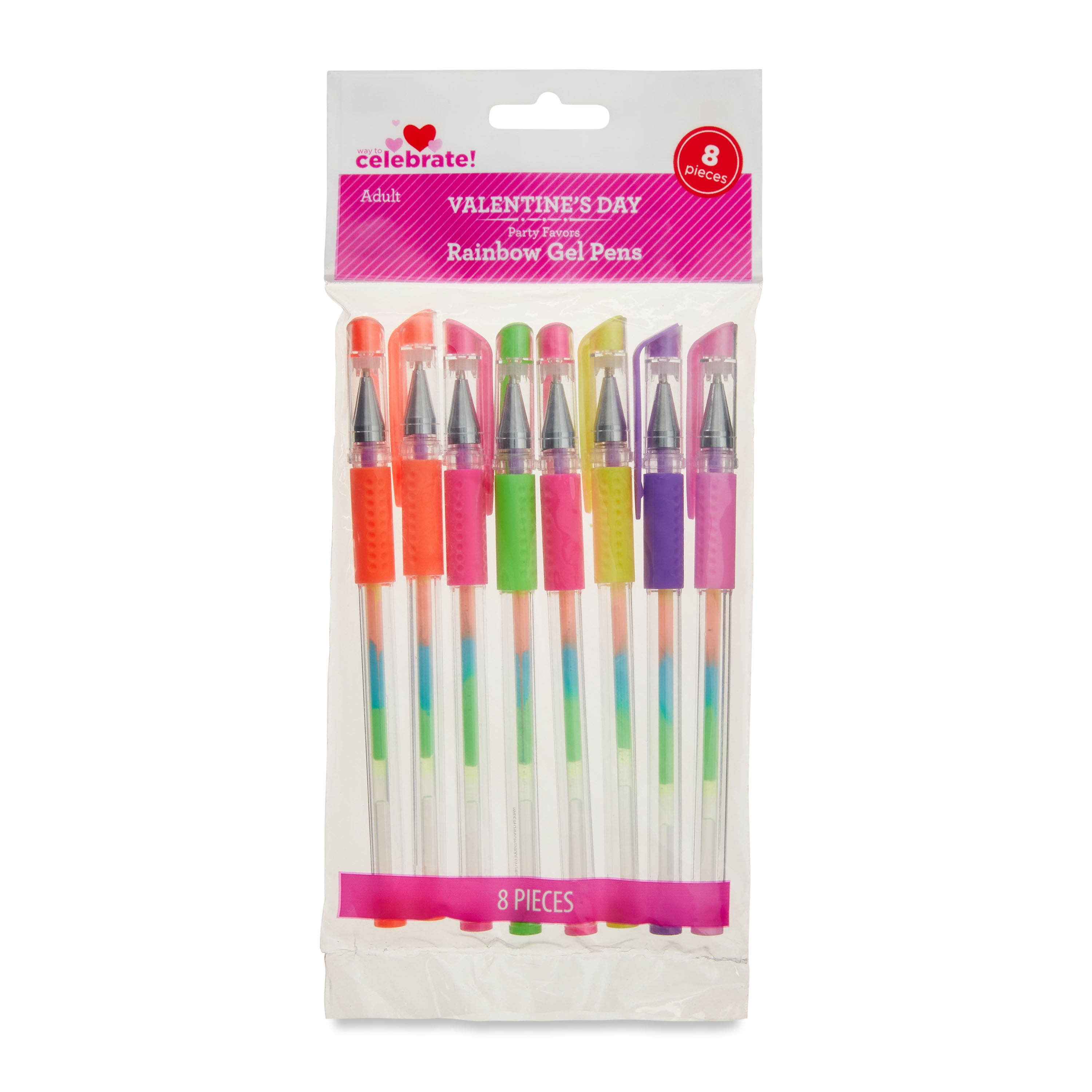 Valentine's Day Rainbow Gel Pens Party Favors, 8 Count, by Way To ...
