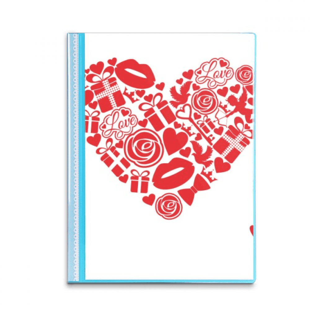 Valentine's Day Red Heart Rose Love Book Sheet Protectors Portfolio ...