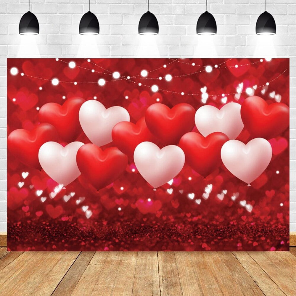Valentine's Day Red Rose Love Heart Photography Backdrops Wedding ...