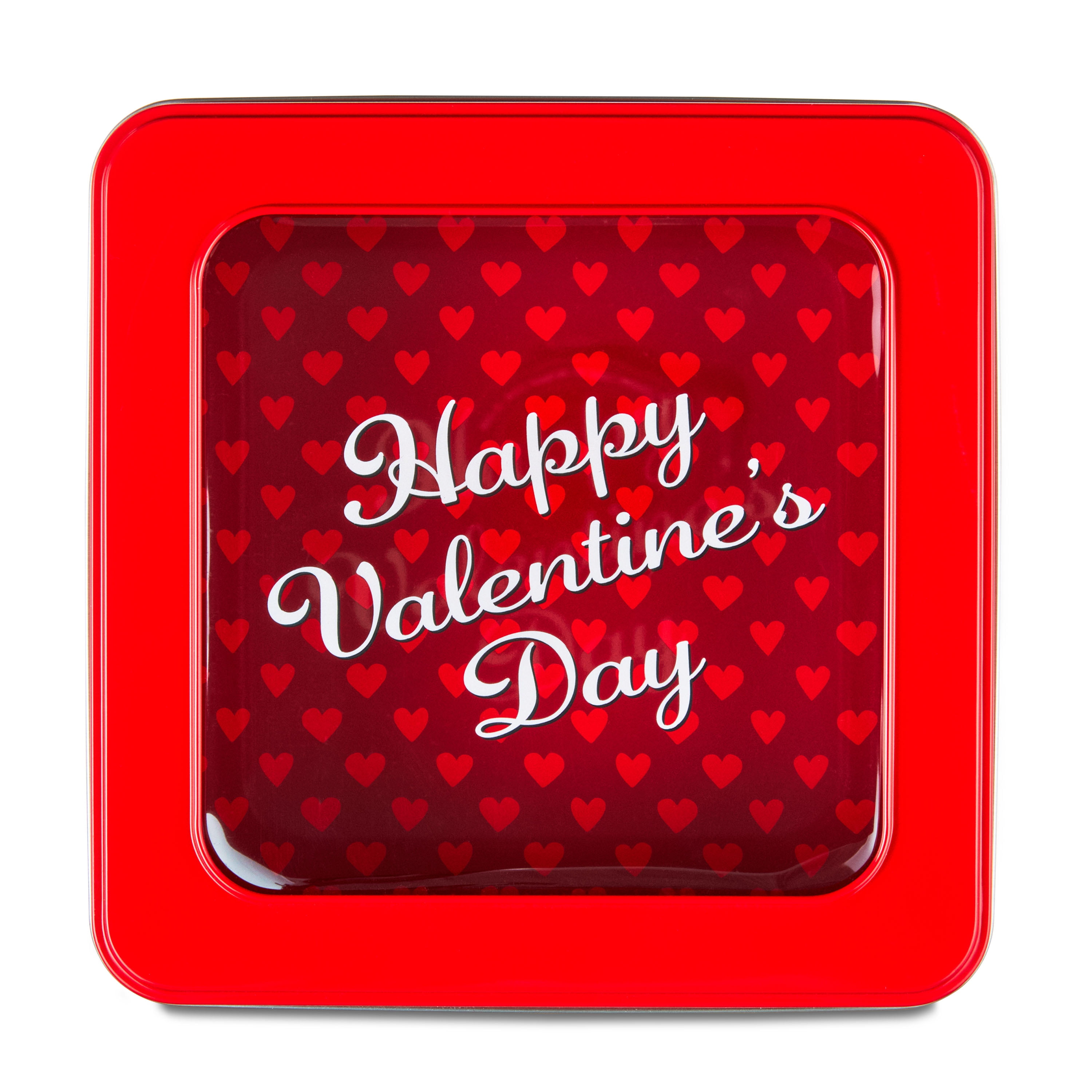 Valentine s Day Red Square Window Tin 7 25 X 7 25 X 2 5 By Way To