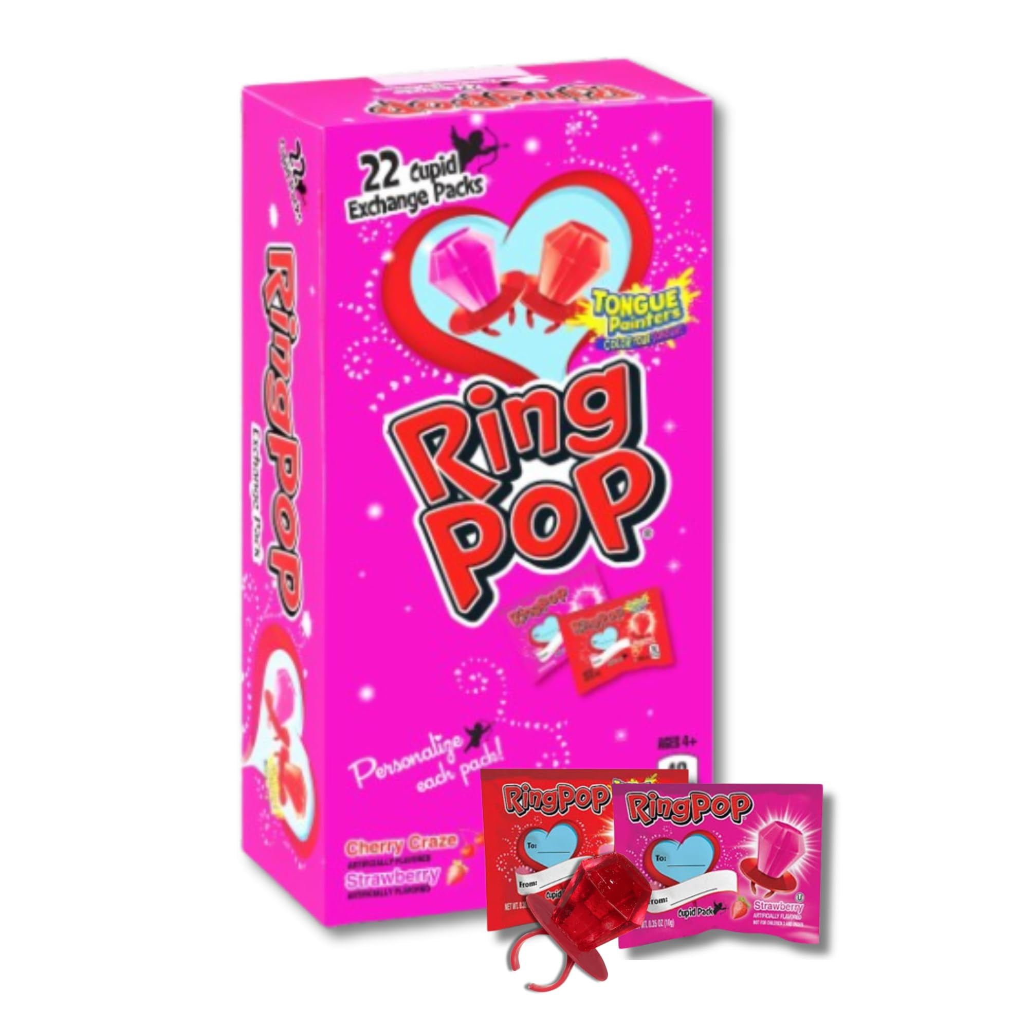 Valentine's Day Ring Pop BCF26 Exchange Box - Cherry Craze & Strawberry ...