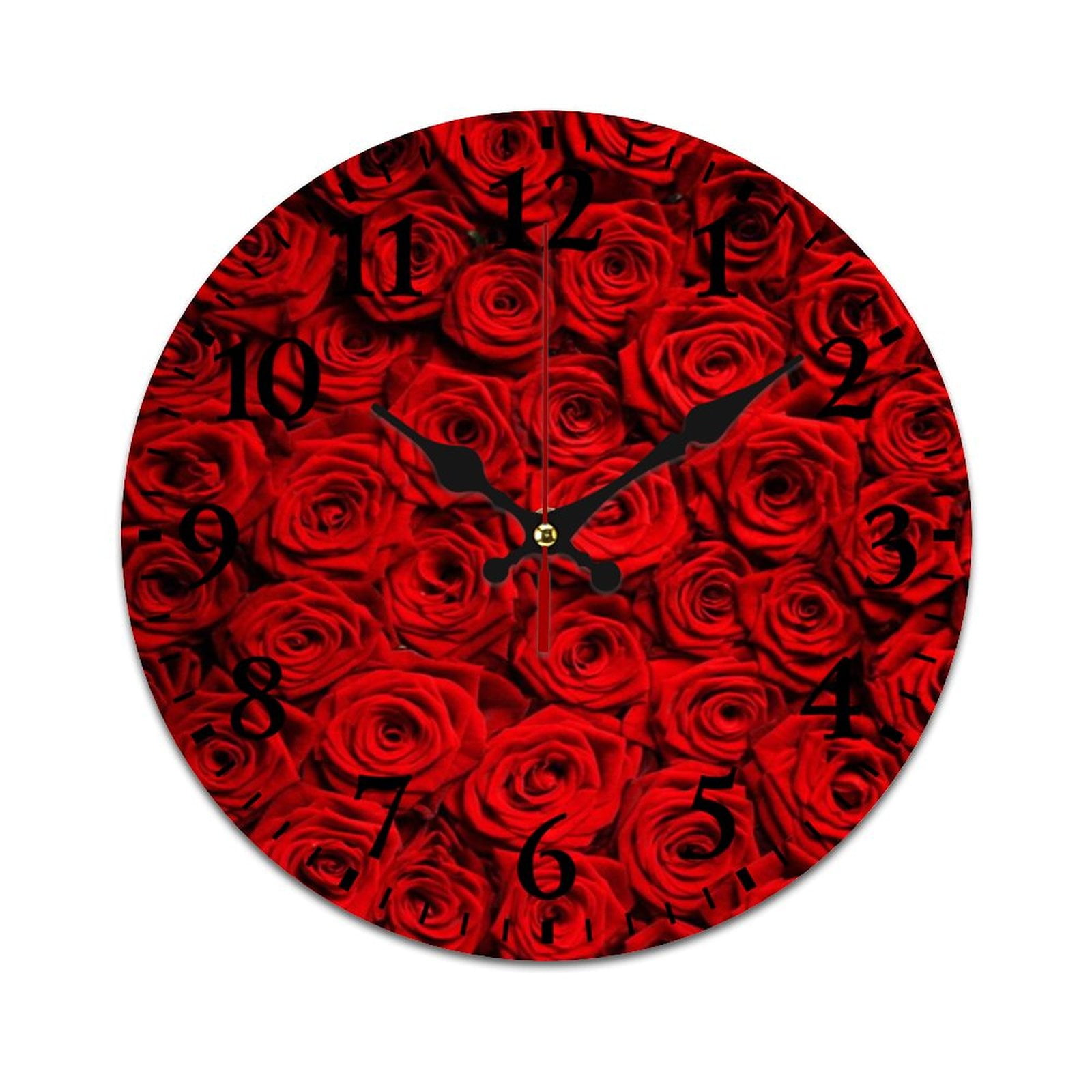 Valentine's Day Rose Flower Wall Clock Modern Design Clocks Wall ...