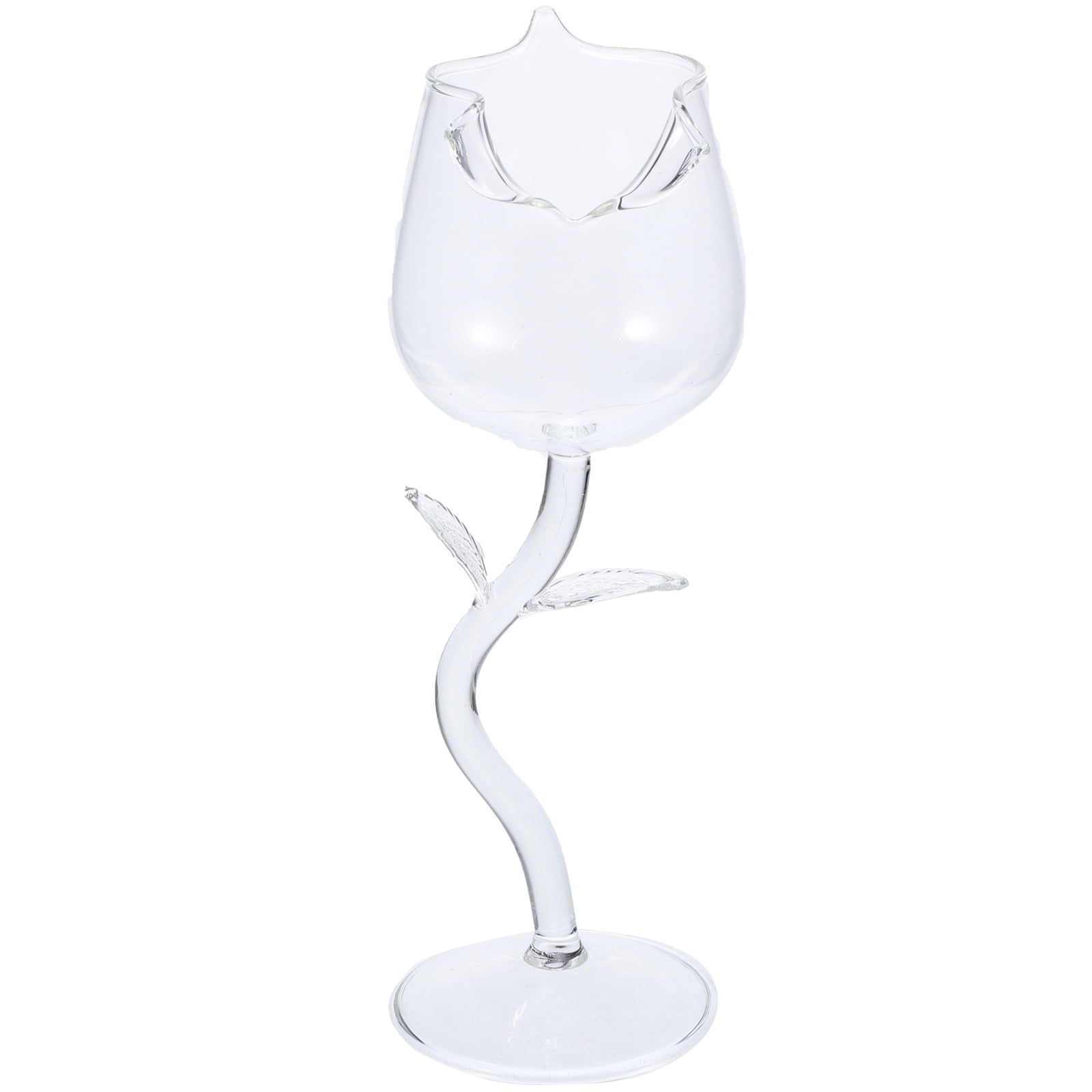 Valentines Day Rose Flower Wine Goblet Glass Rose Shaped Goblet Glass