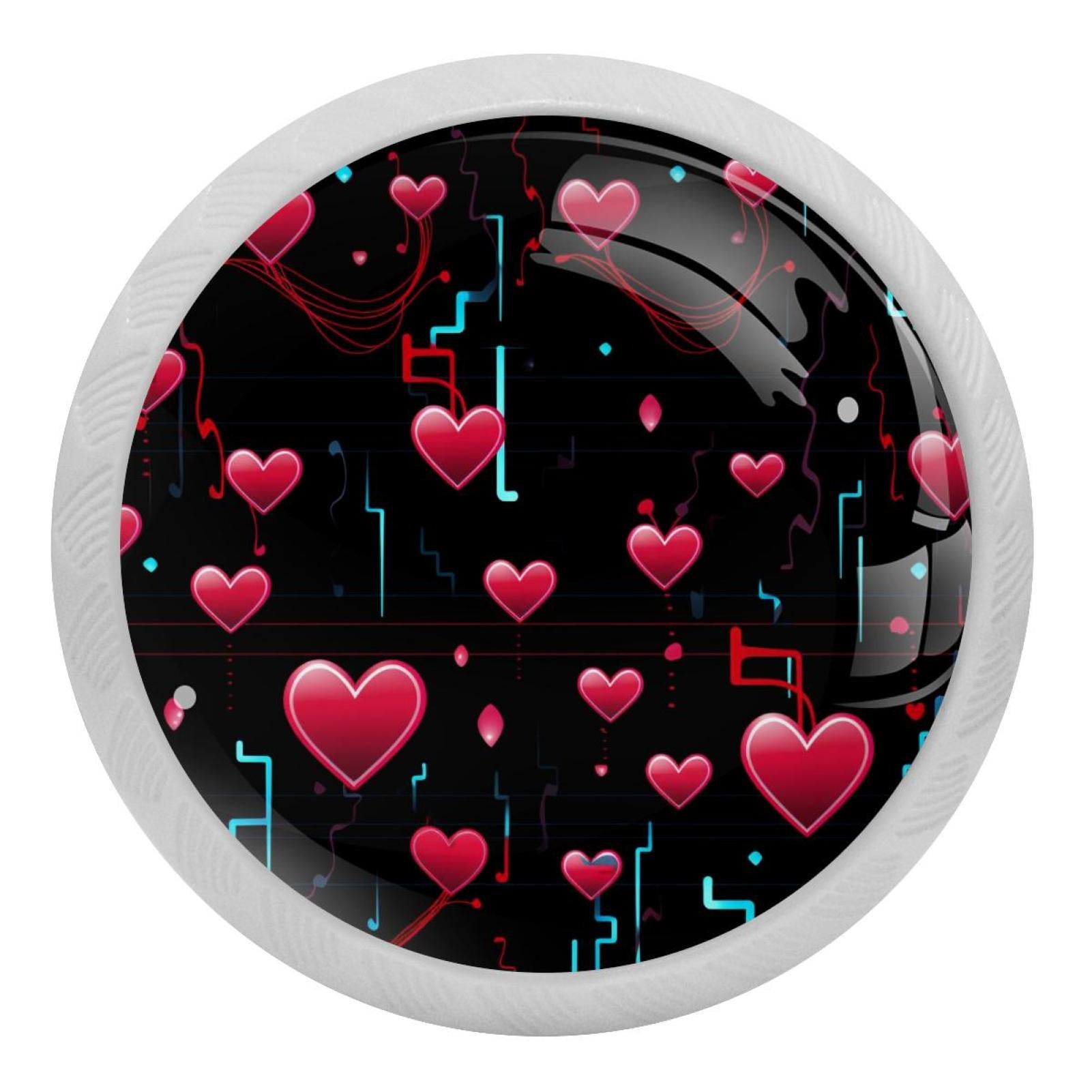 Valentine's Day Round Glow-in-the-Dark Cabinet Knobs with Screws - 4 ...