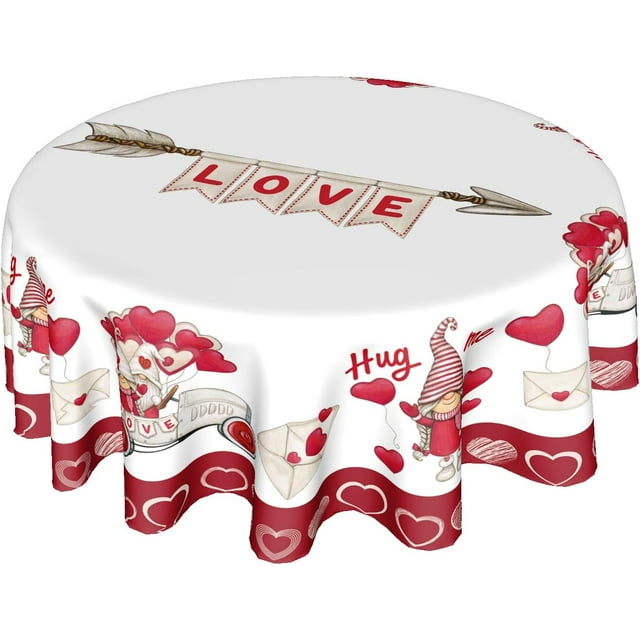 Valentine''s Day Round Tablecloth Mother''s Day Decorative Tablecloth ...