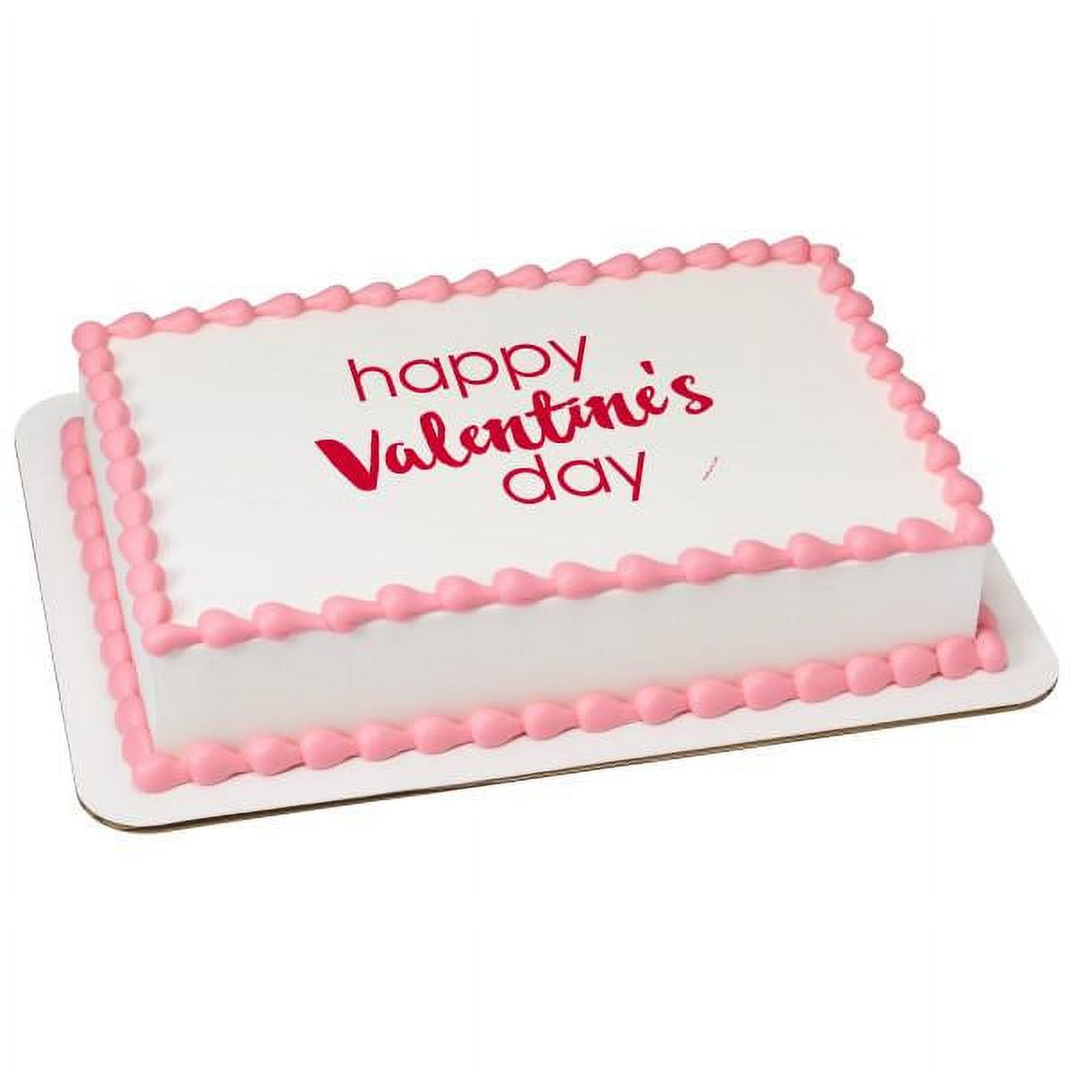 Valentine's Day Script Edible Cake Topper Image - Walmart.com