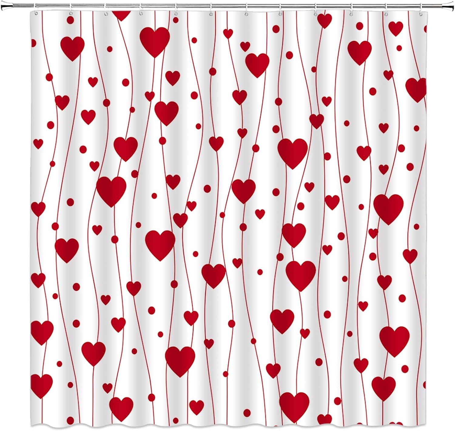 Valentine''s Day Shower Curtain Red Heart Sweet Love Romantic Women ...