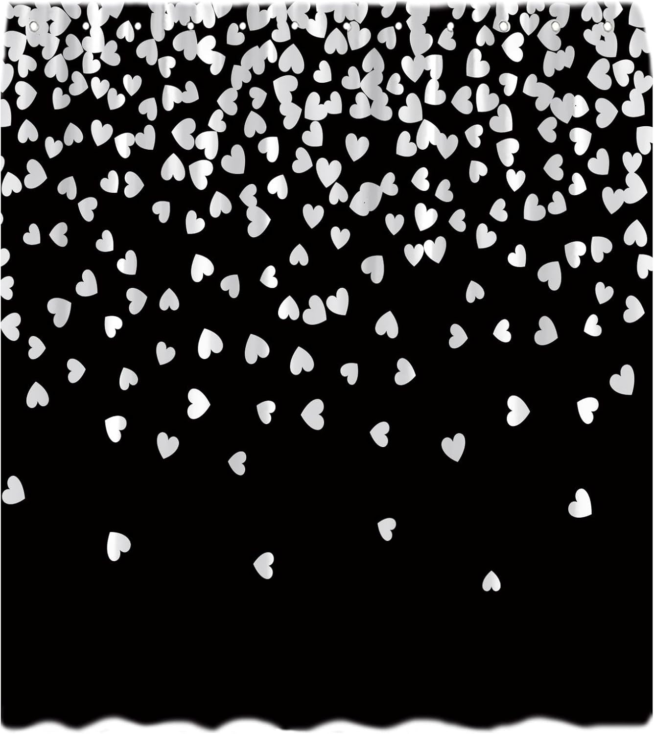 Valentine''s Day Shower Curtain Romantic Black White Heart Dreamy ...
