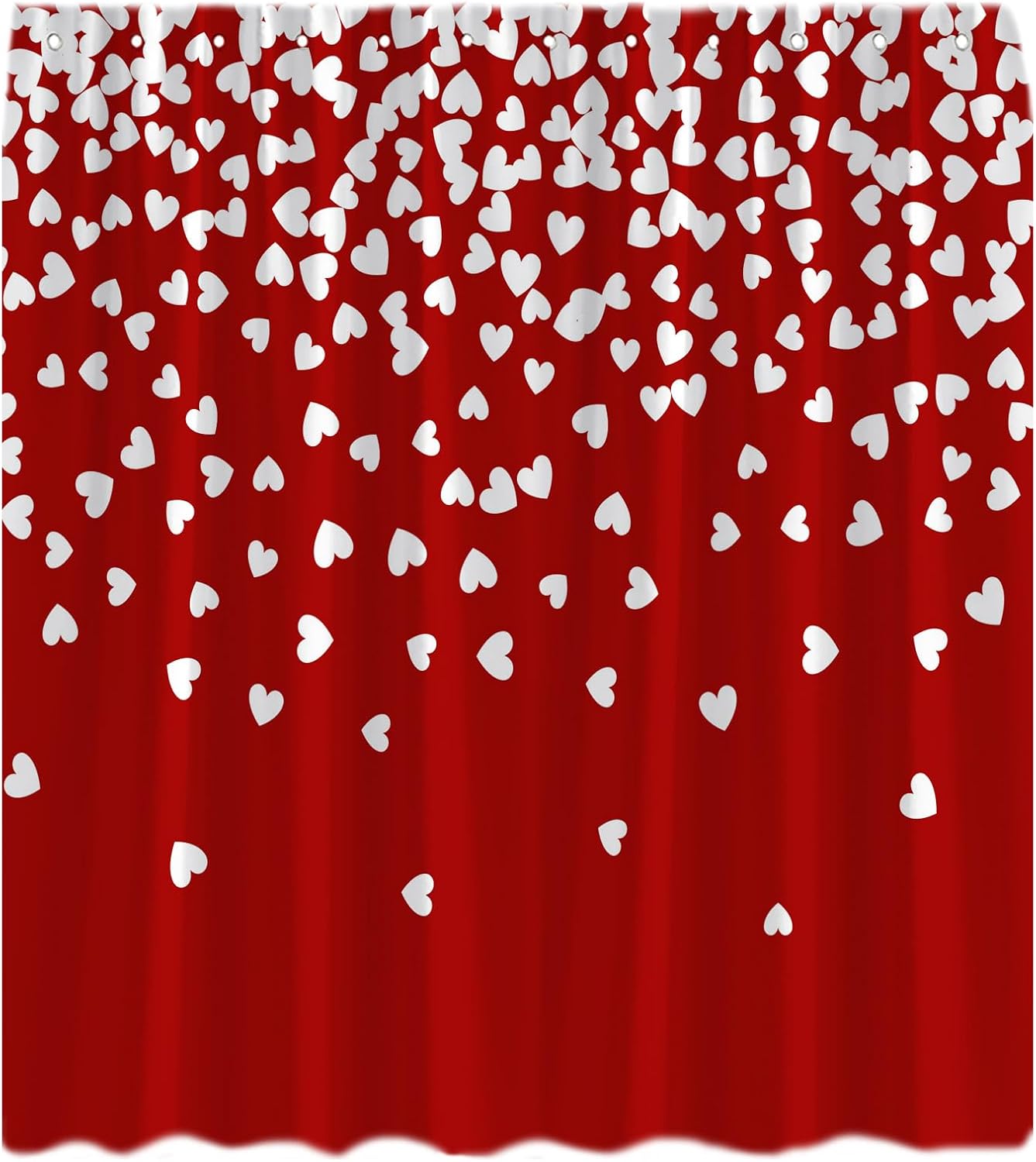 Valentine''s Day Shower Curtain Romantic Red Heart Dreamy Falling ...