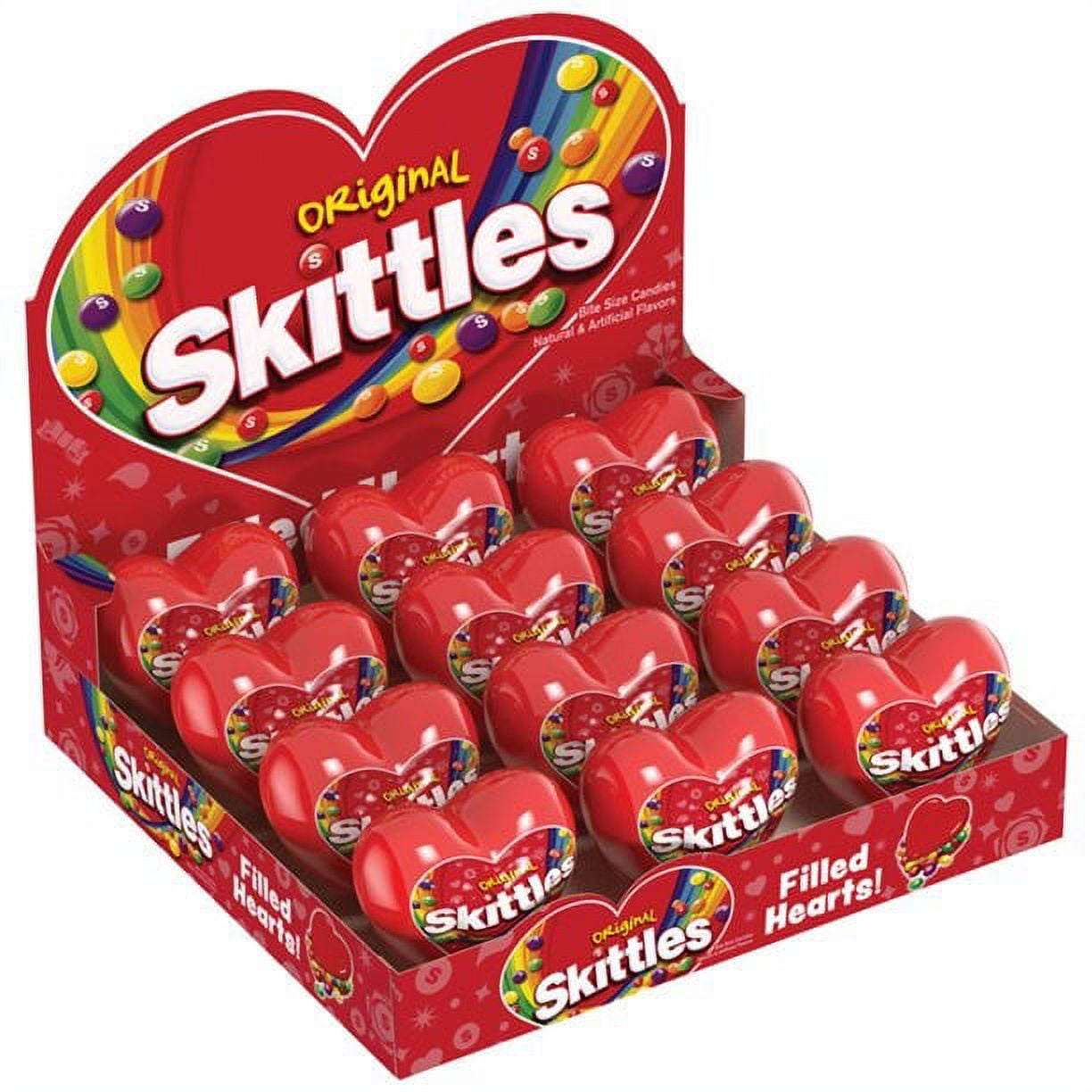 Valentine's Day Skittles Original Candy, 1.07 Ounce Filled Hearts Gift ...