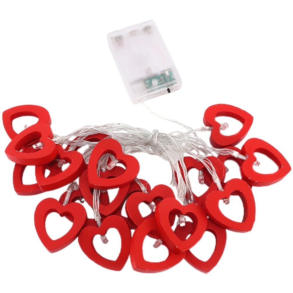 Valentine's Day String Light Wood Heart LED Fairy String Light 3 Meter ...