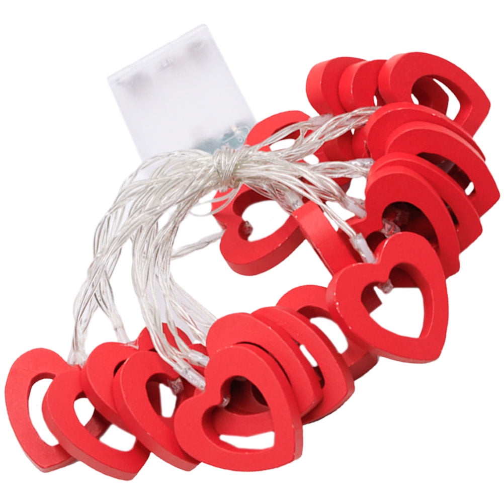 Valentine's Day String Light Wood Heart LED Fairy String Light 3 Meter ...