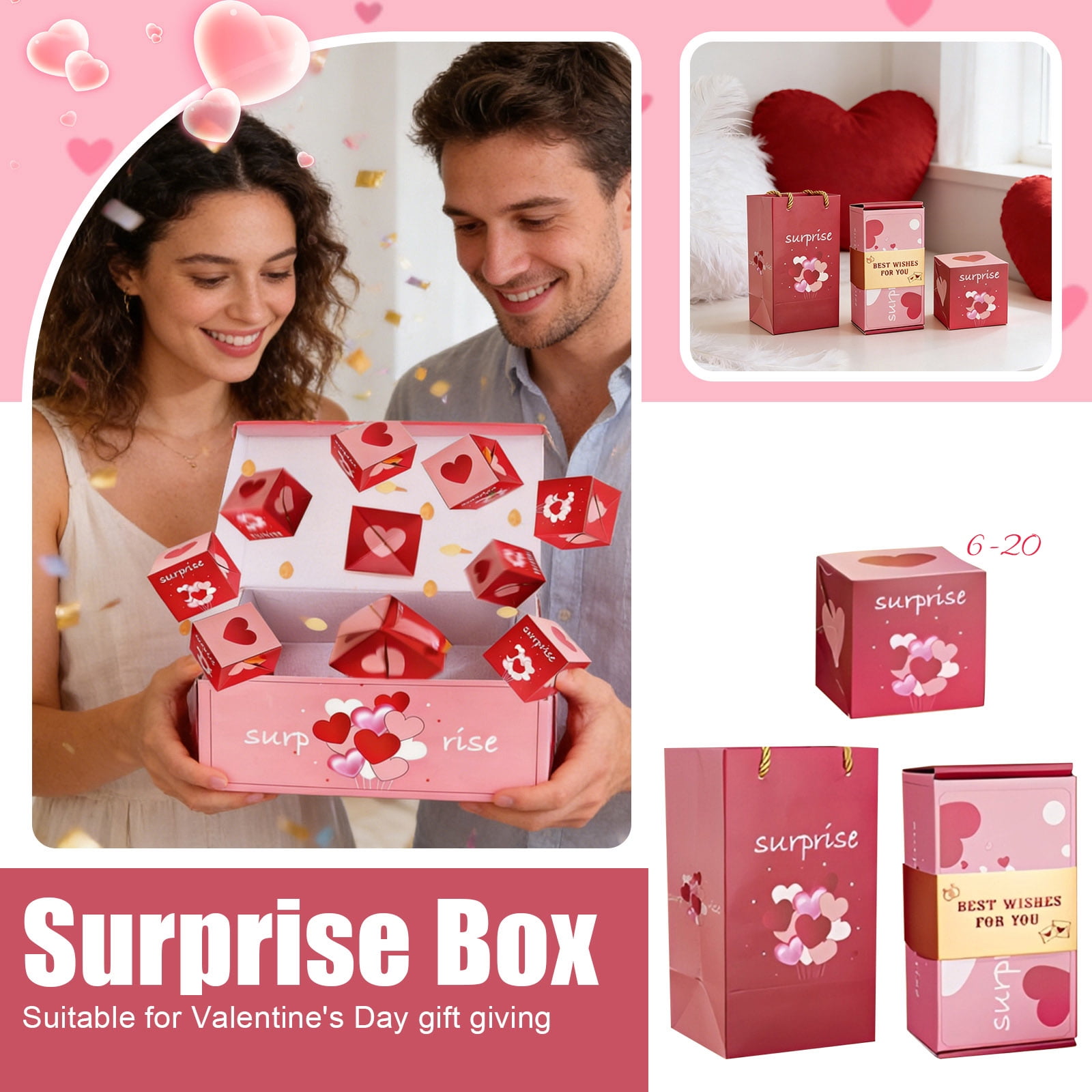 Valentine's Day Surprise Jump Gift Box, 18 Bounces Surprising Gift Boxs ...