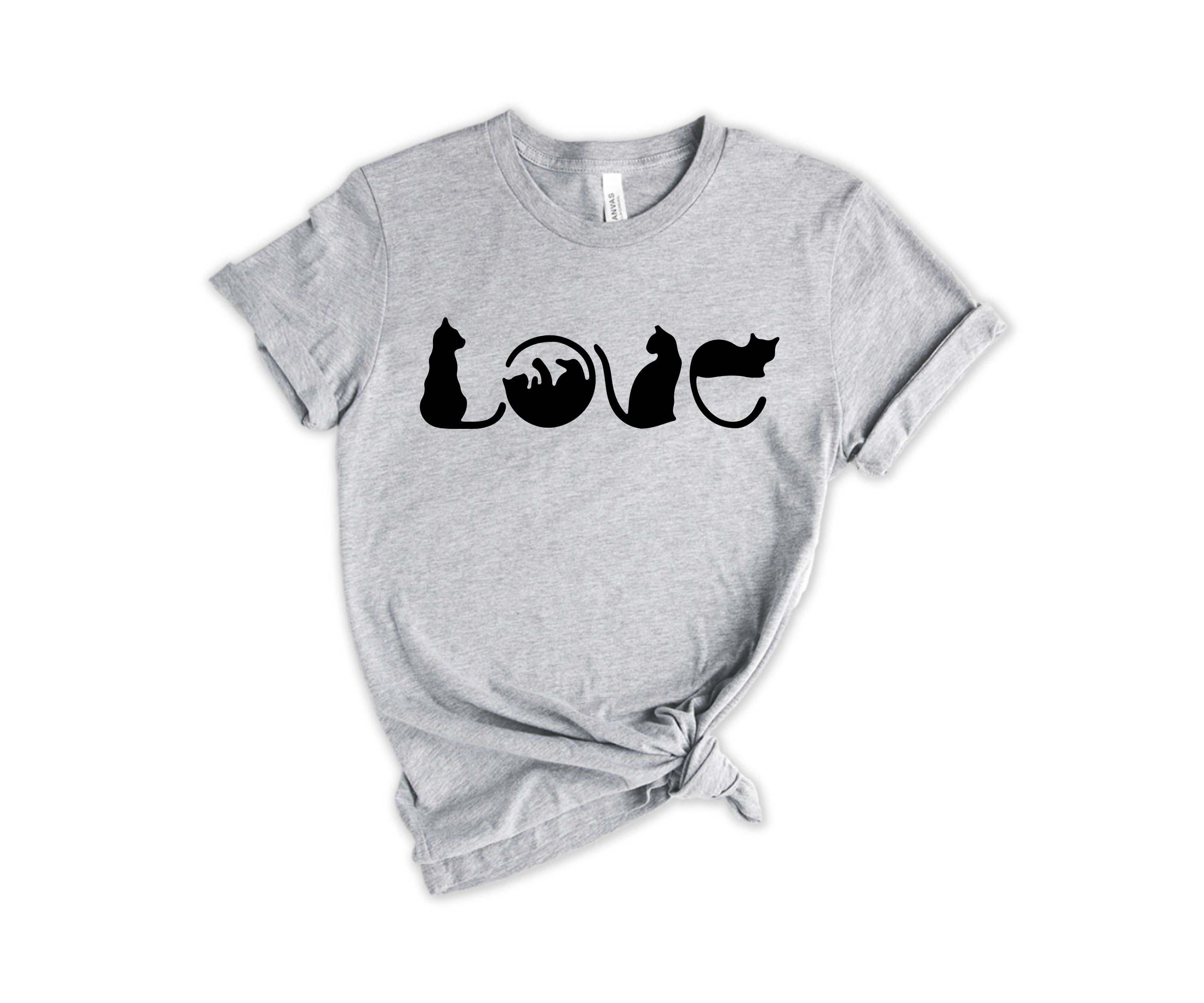 Valentine's Day T-Shirt, Cat Love T-Shirt, Cats Valentine T-Shirt, Valentine's Day Shirts For ...
