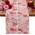 Valentine's Day Table Runner 13 x 108 Inch, Romantic Gradient Red Pink ...