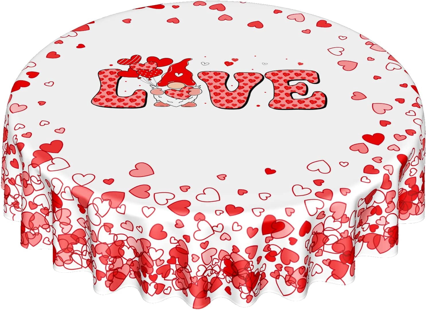 Valentine''s Day Tablecloth Round 60 inch, Valentines Decorations ...