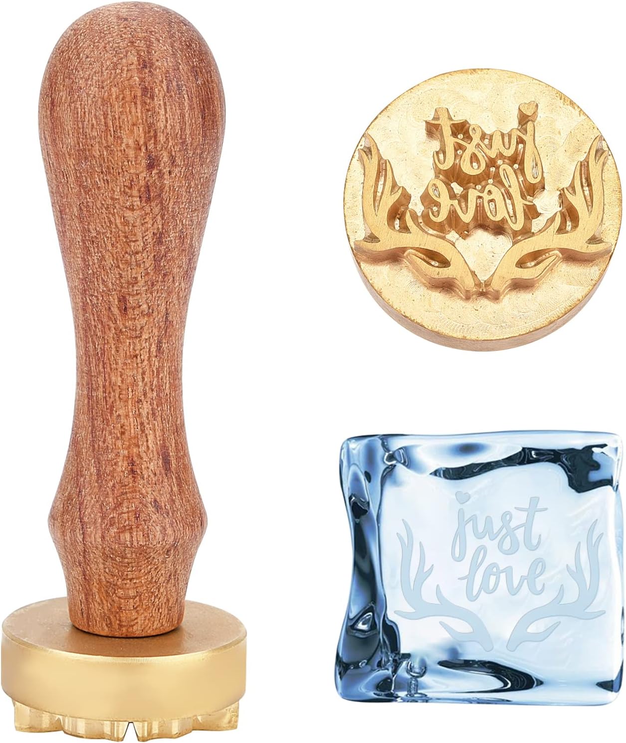 Valentine's Day Themed Ice Stamp 1.2" Wooden Ice Branding Stamp Wax ...