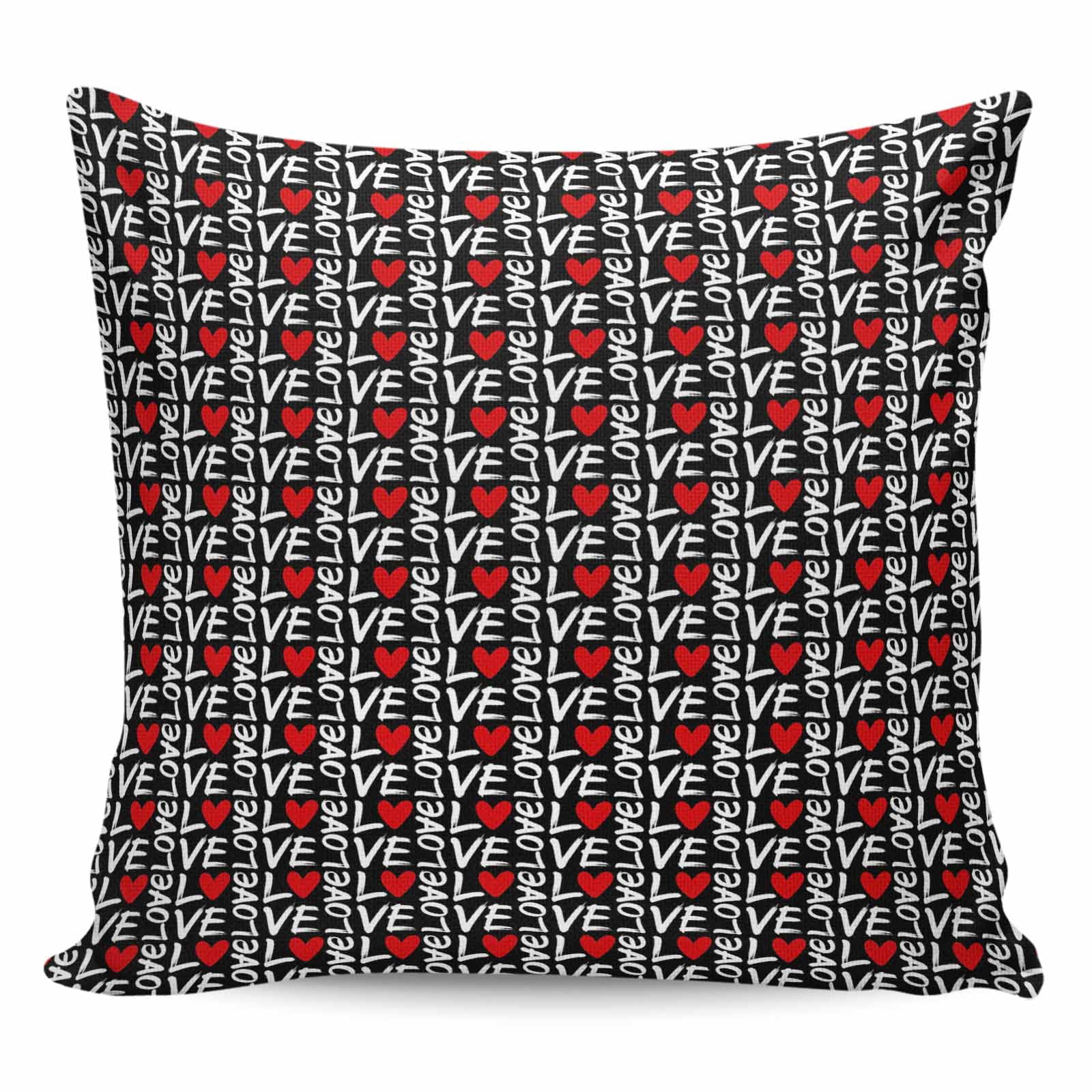 Valentine's Day Throw Pillow Cover Abstract Red Love Heart Letters ...
