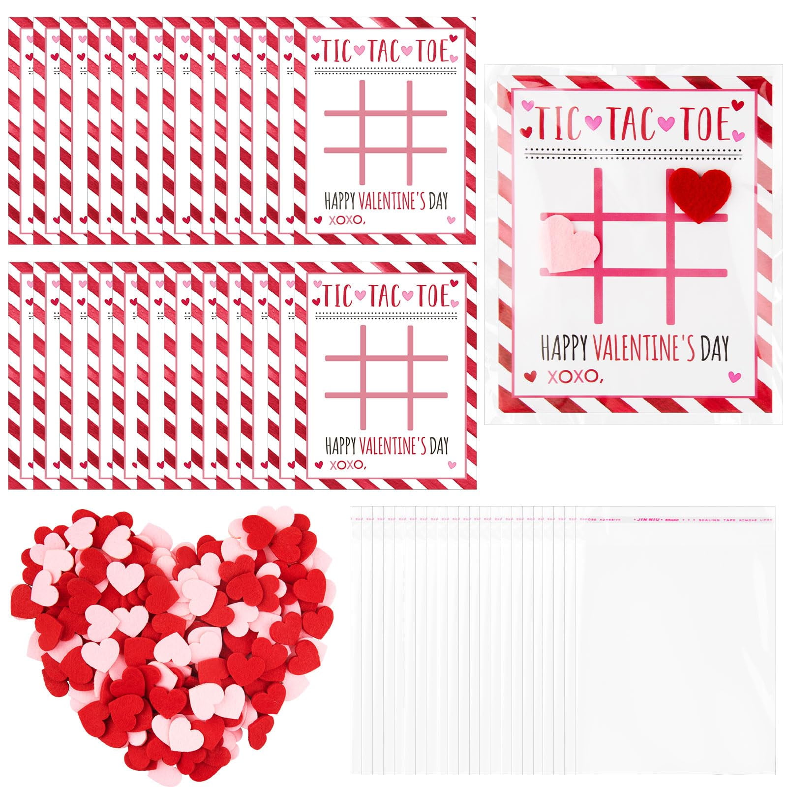 Valentine's Day Tic Tac Toe Games Cards Bingo Game for Adults Kids ...