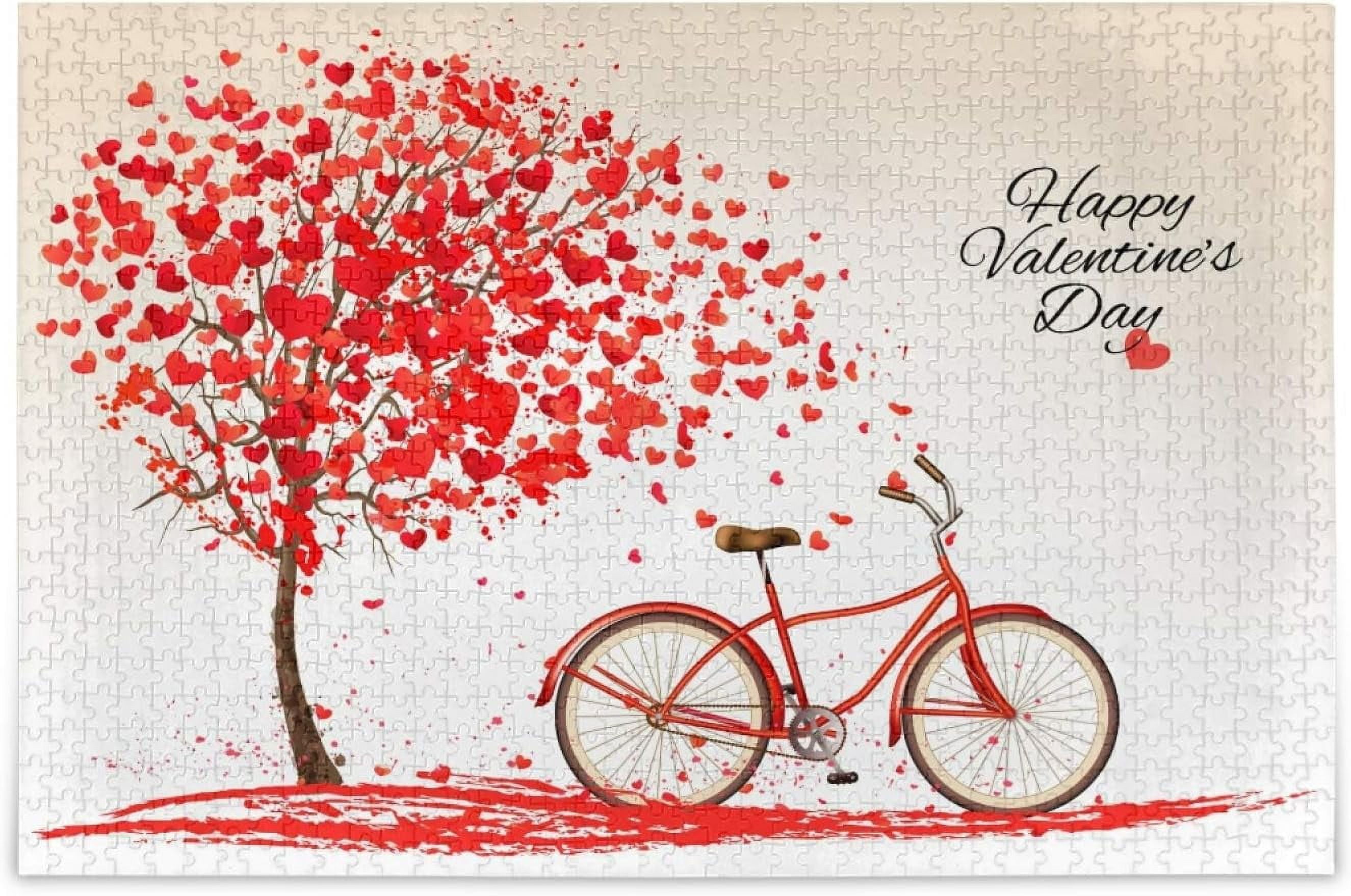 Valentine's Day Tree Bike Puzzle for Adults 500 Piece Puzzles Game DIY ...