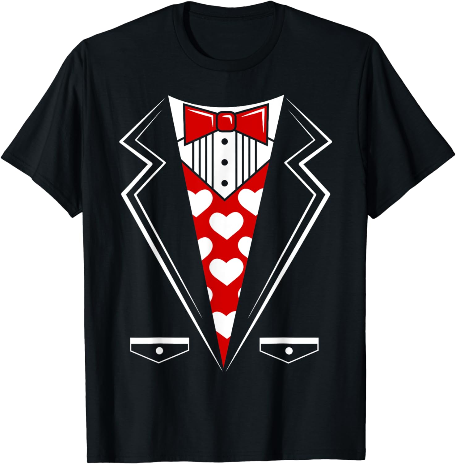 Valentine's Day Tux Funny Tuxedo Costume T-Shirt v1 - Walmart.com
