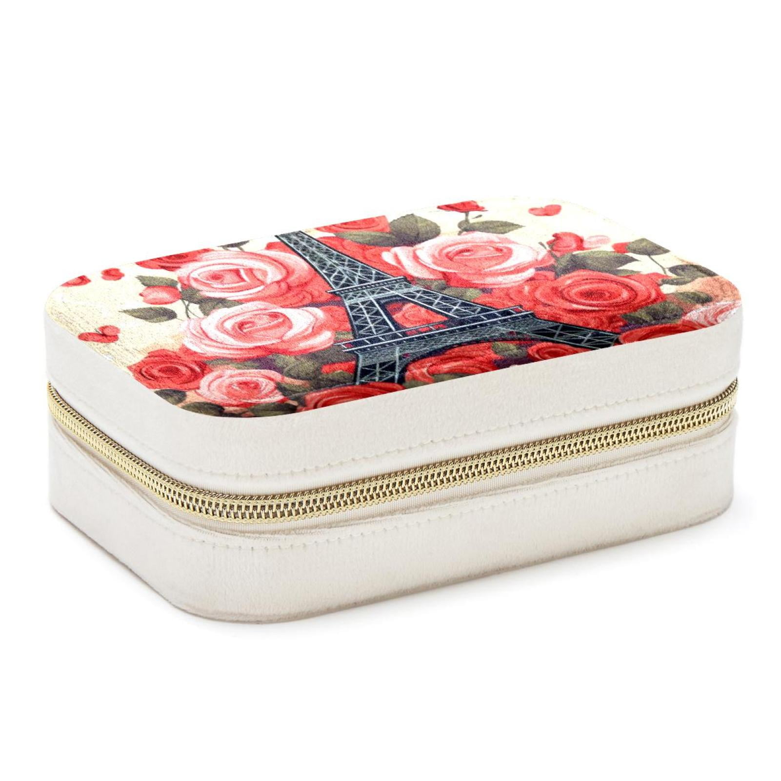 Valentine's Day Velvet Portable Jewelry Box with Removable Compartment ...