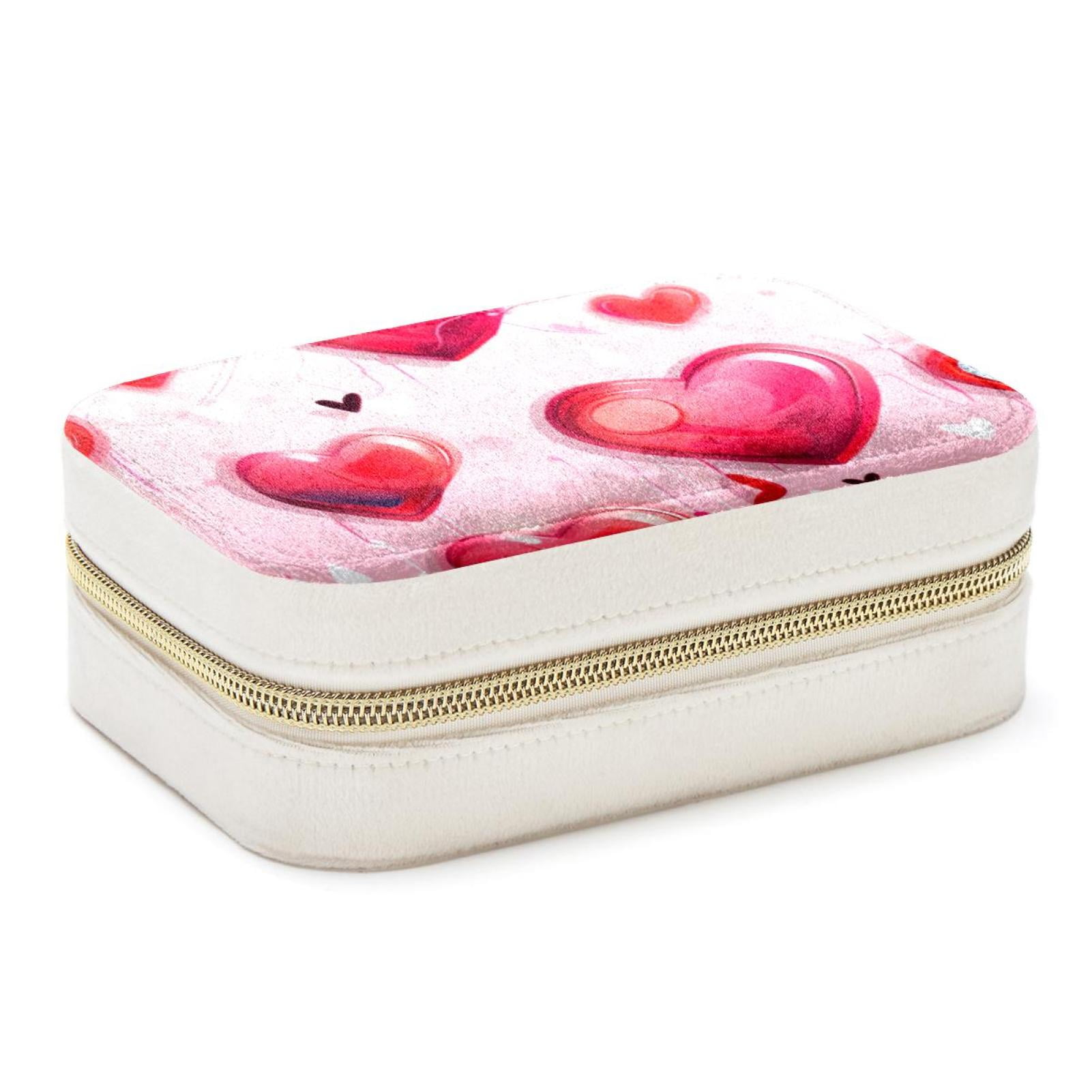 Valentine's Day Velvet Portable Storage Box with Removable Compartment ...