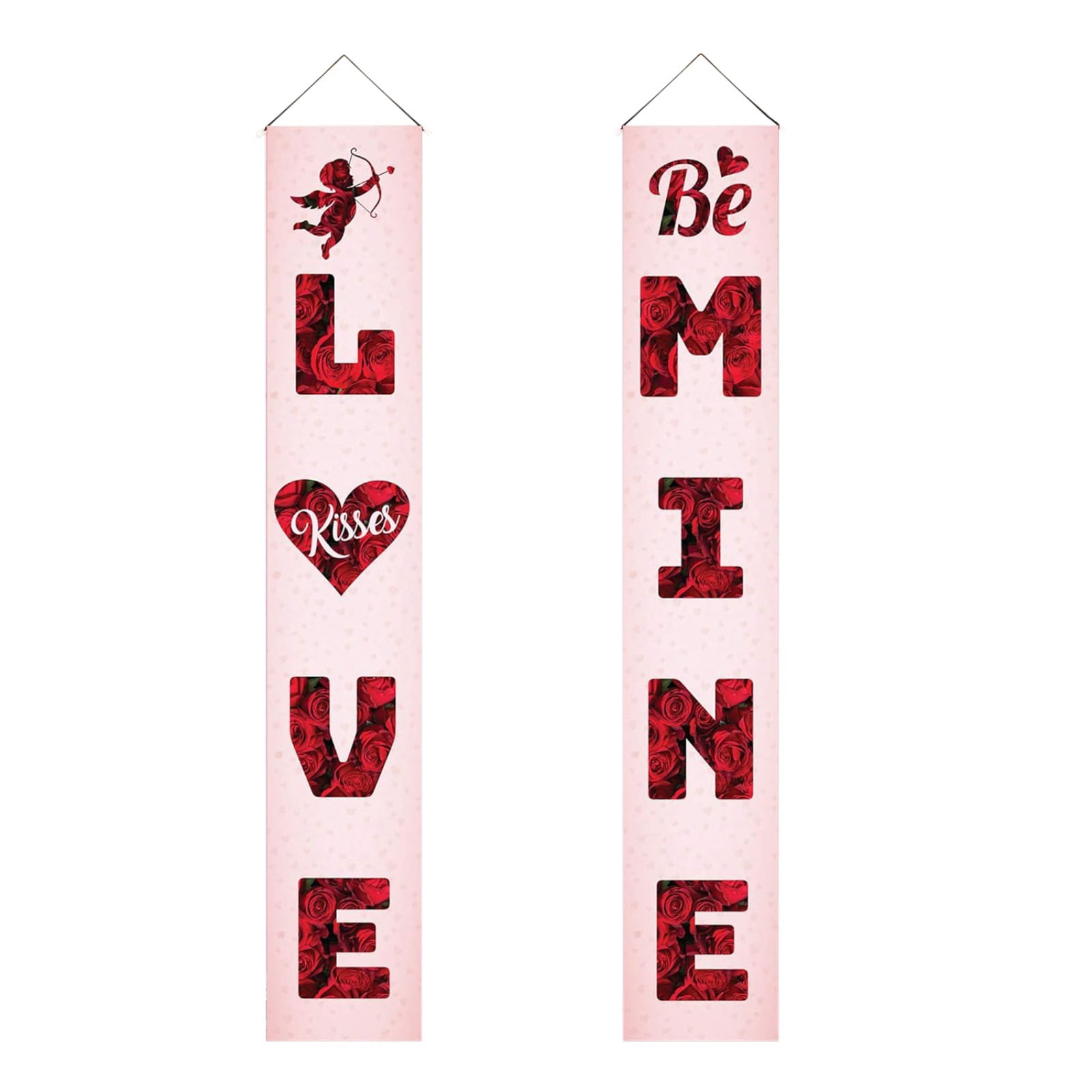 Valentine's Day Welcome Door Banner, 71x12 Inch Double-Sided Couplets ...