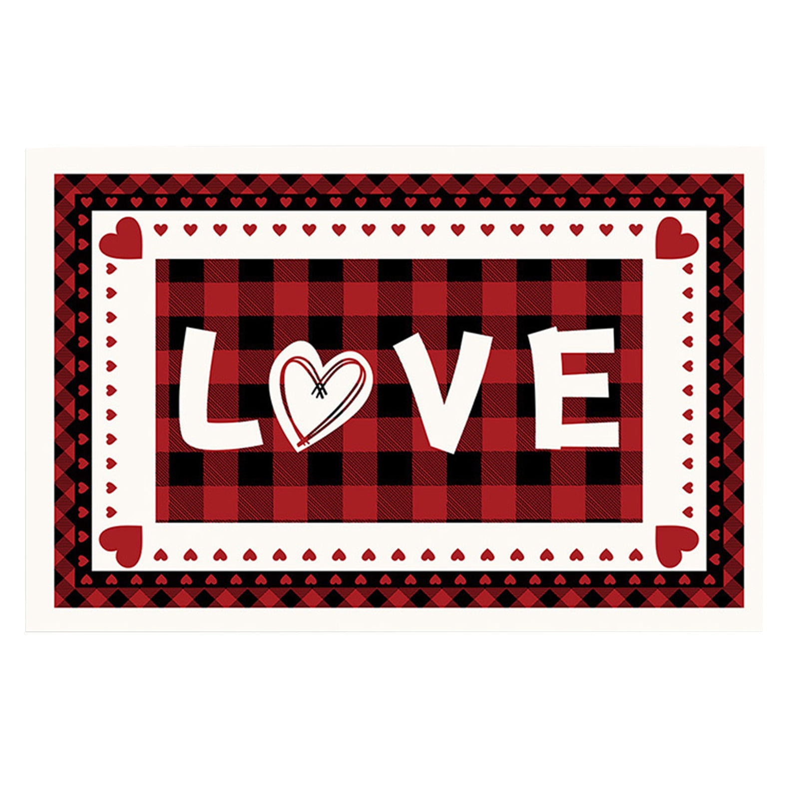 Valentine's Day Welcome Doormat Red and Pink Heart Sweet Love Indoor ...