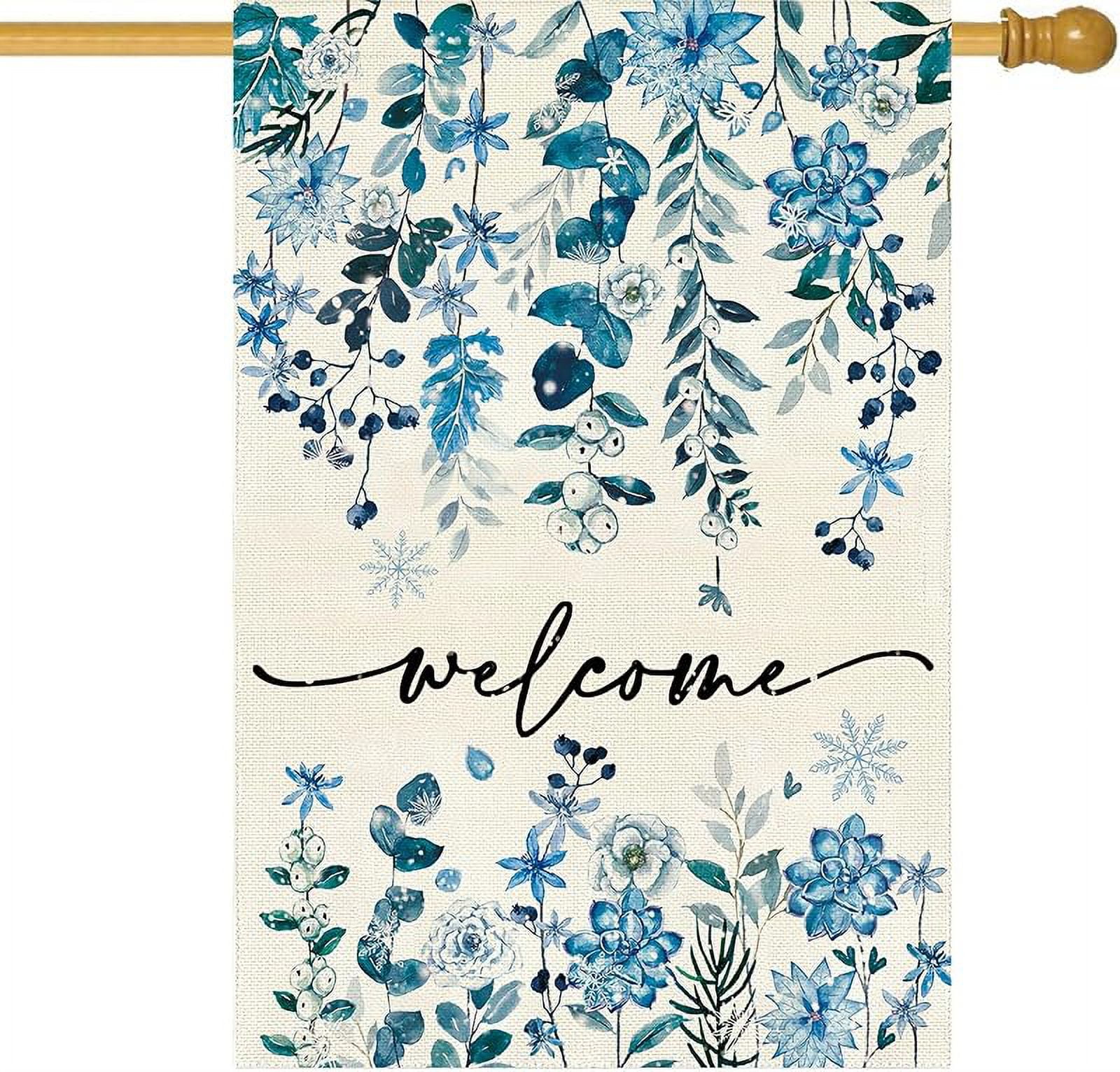 Summer Welcome Floral House Flag 28x40 Inch Double Sided Summer Large ...