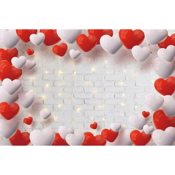 Valentine's Day White Brick Wall Photography Background Love Portrait ...