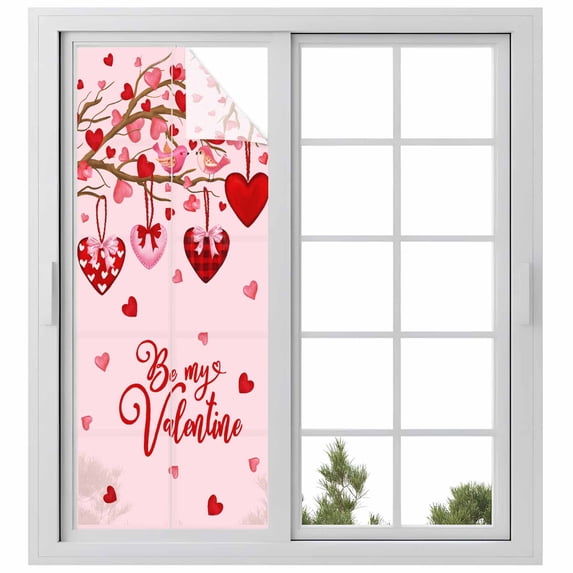 Valentine's Day, Window Privacy Film, Valentine Tree Red Hearts Love ...