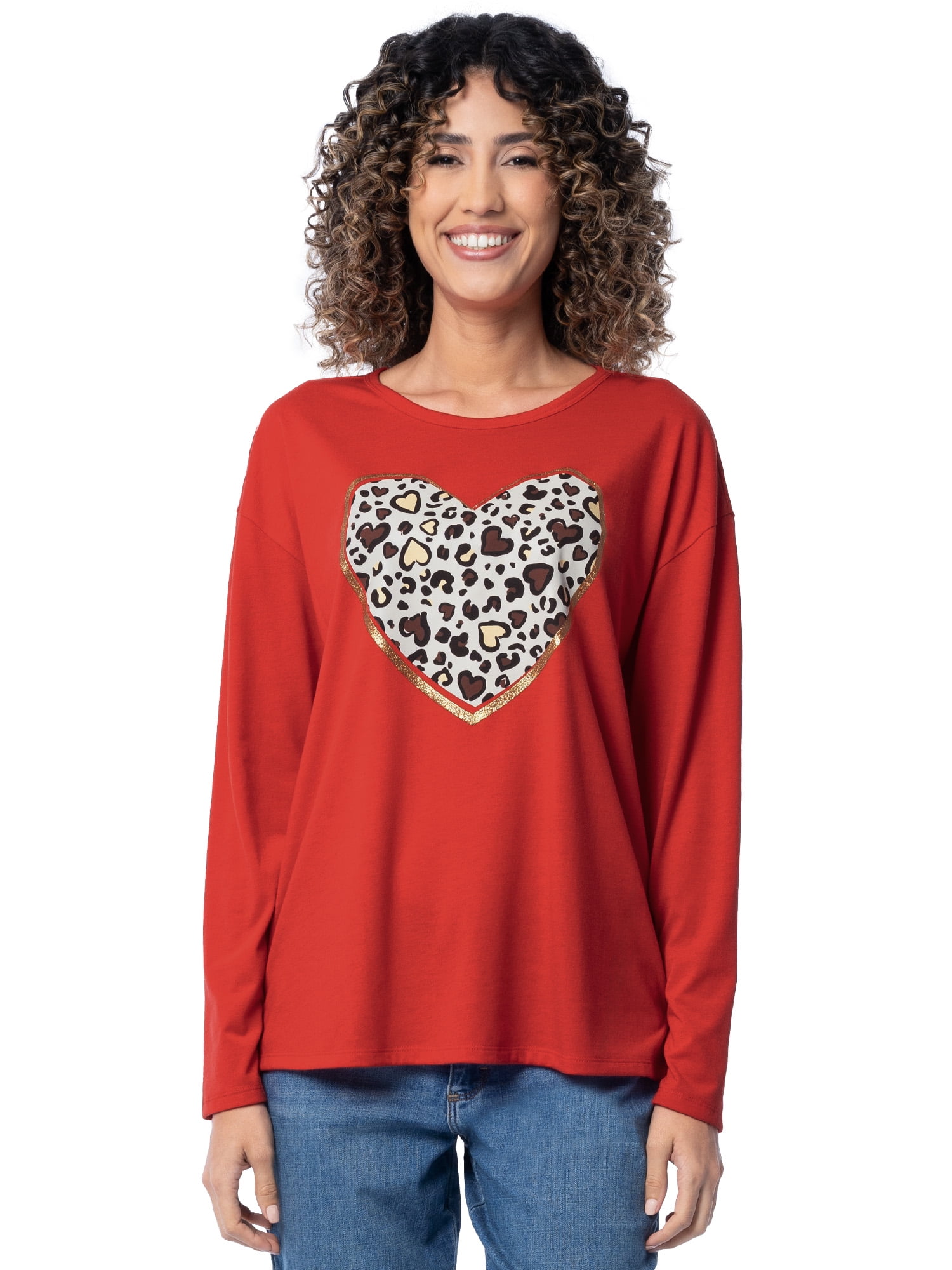 Valentine's Day Women’s Graphic Tee with Long Sleeves from Way To ...