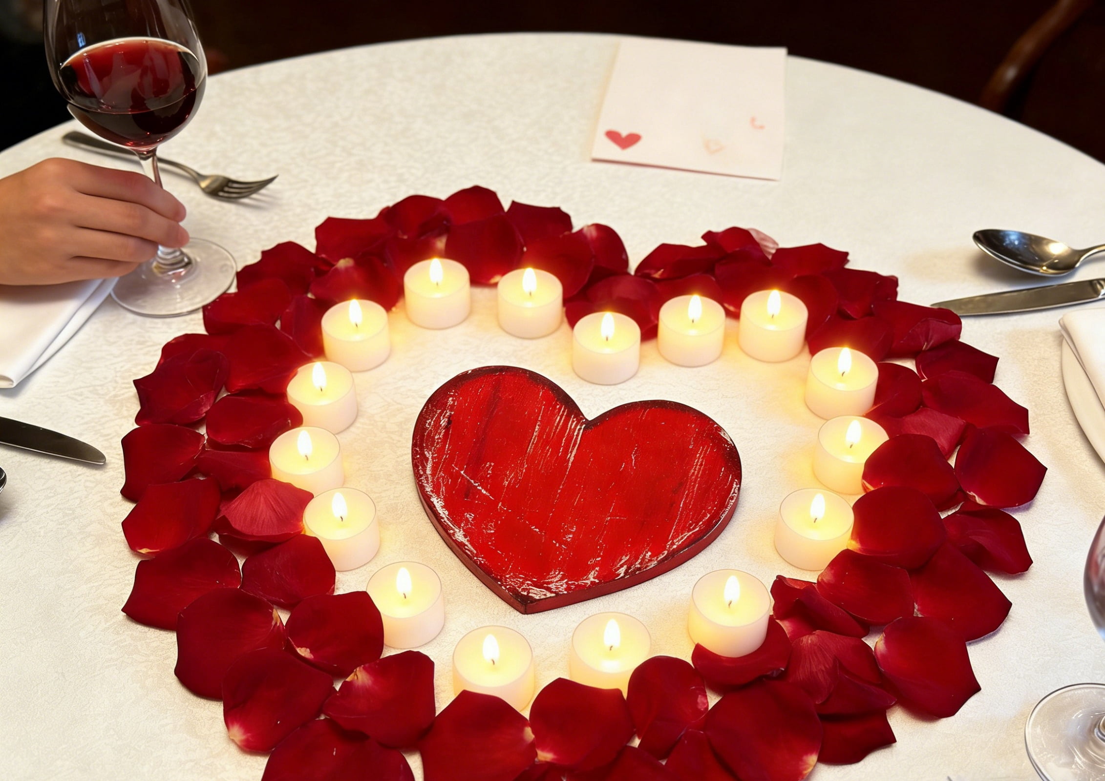 Valentine's Day Wooden Heart Table Decor - Rustic Heart-Shaped Tabletop ...