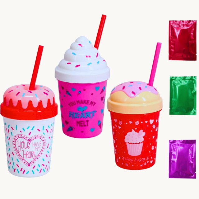 Valentine's Dessert-Shaped Cups with Lids, 6.18-in Donut Ice Cream ...