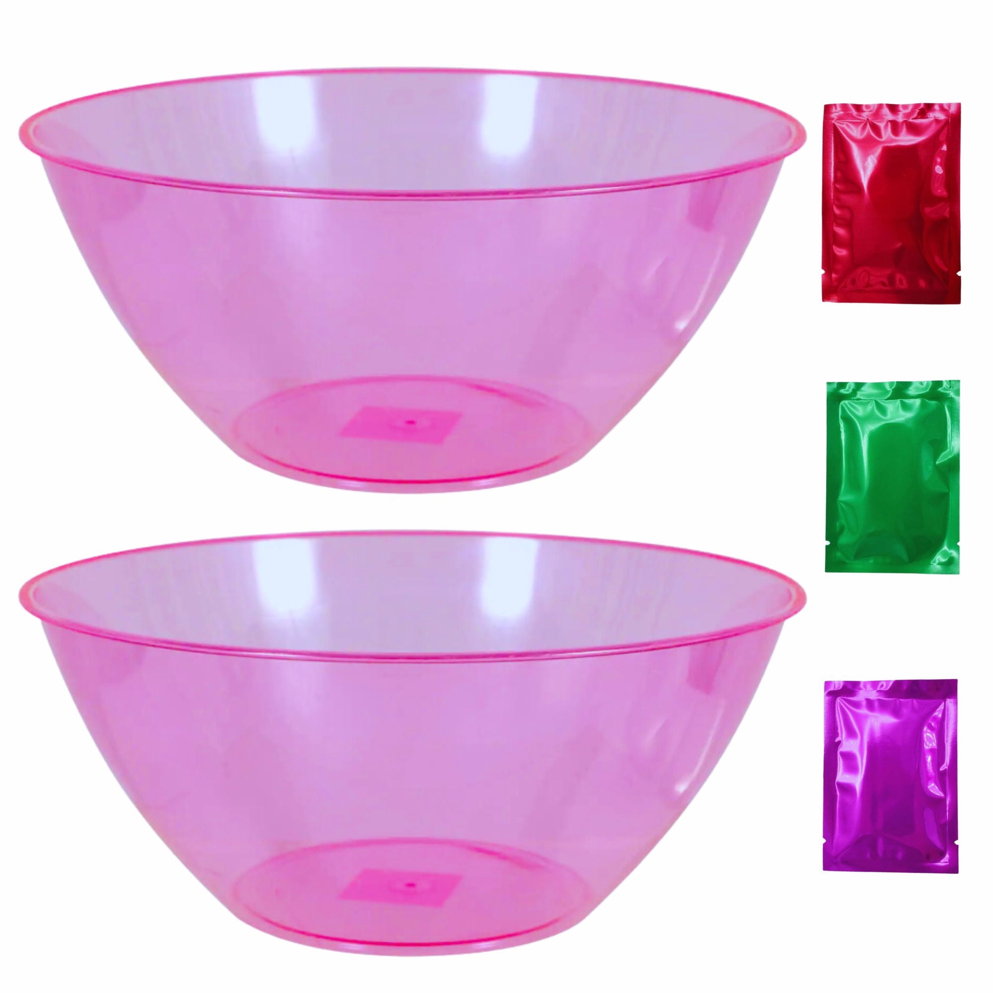 Valentine's Light Pink Plastic Bowls, 7x11.25-in. Transparent Food ...