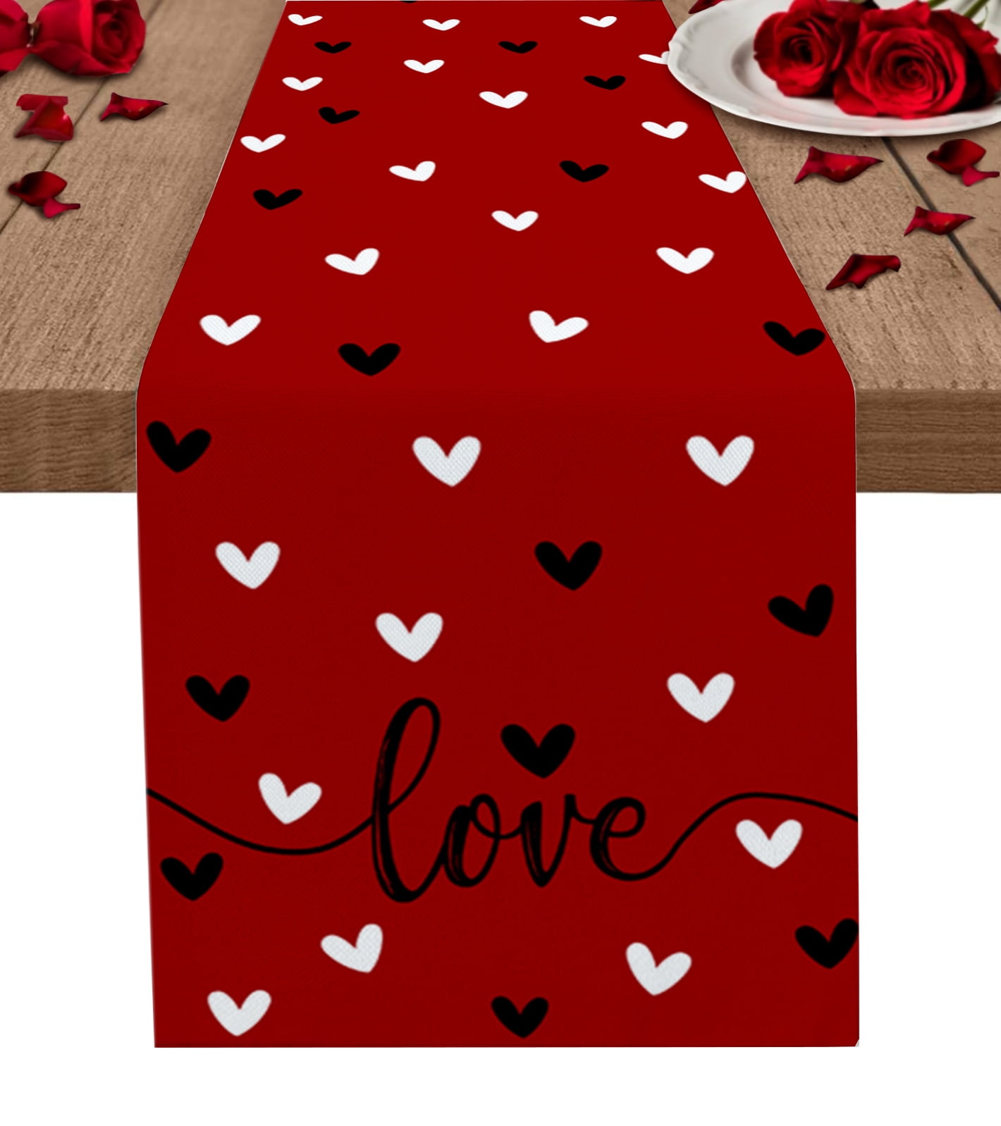 Valentine's Love, Table Runner Saint Spring Romantic Heart Tablerunners ...