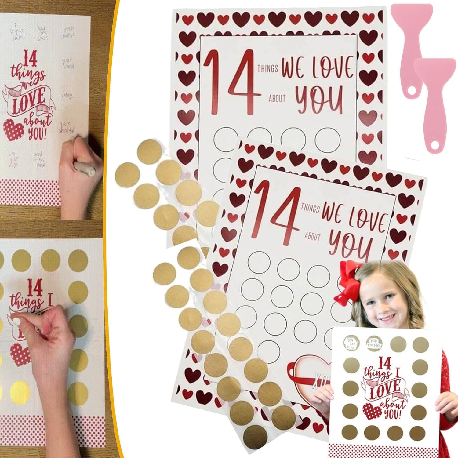 Valentine's Scratch off Advent "14 Things I or We Love About You!", DIY ...