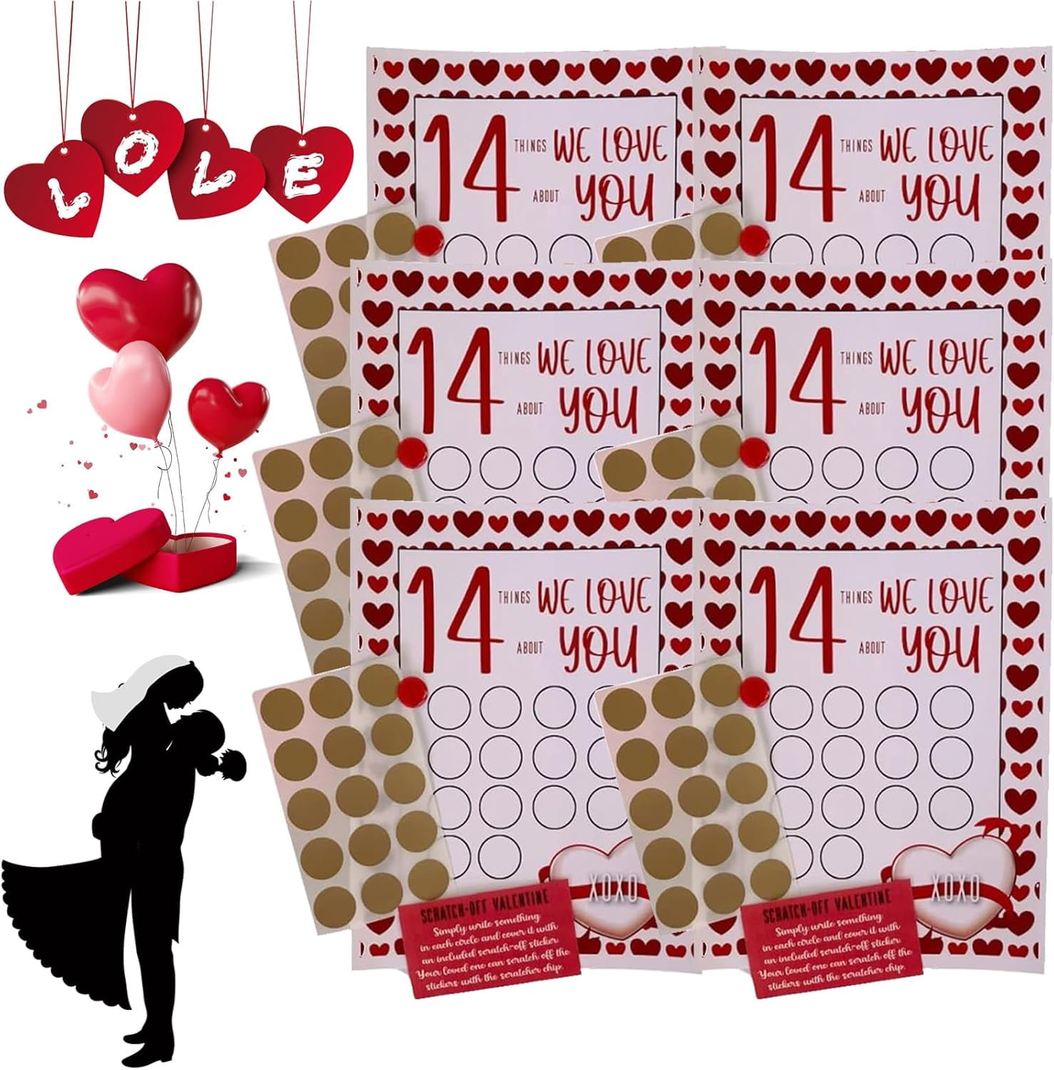 Valentine's Scratch Off Advent "14 Things I Or We Love About You ...