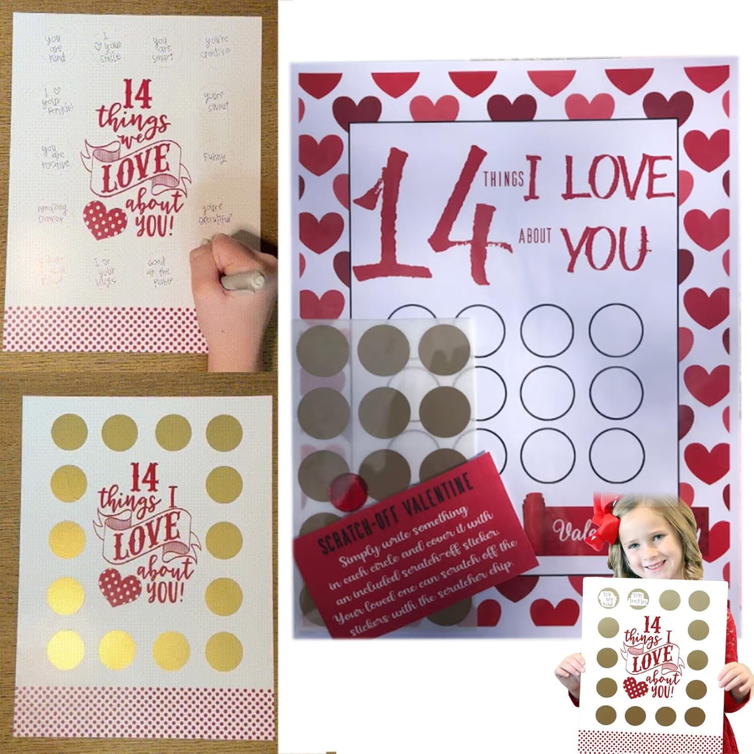 Valentine's Scratch Off Advent "14 things I or WE love about you!", 14 ...