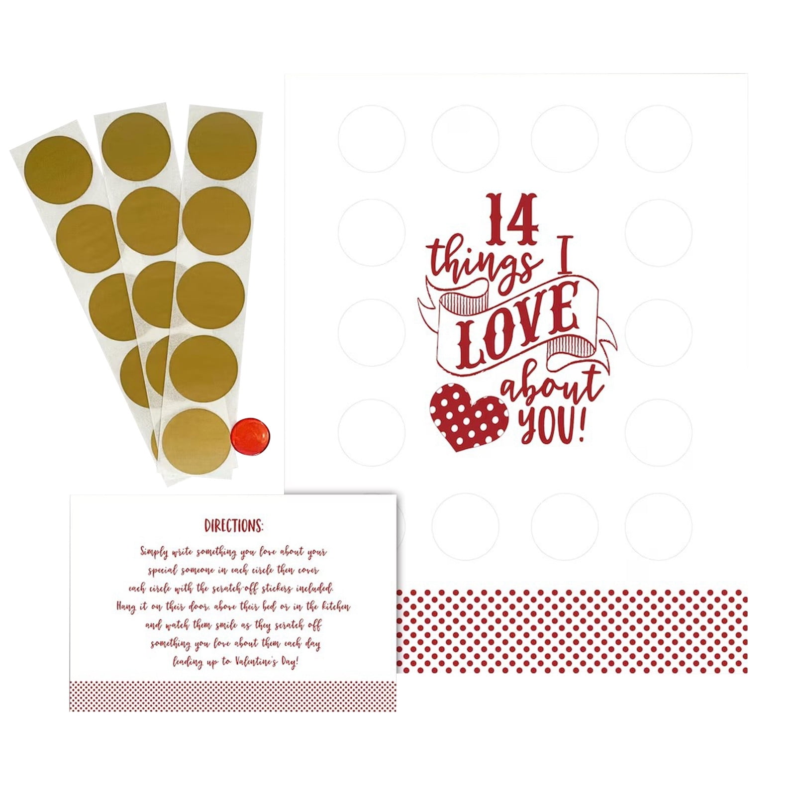 Valentine's Scratch Off Advent "14 things I or WE love about you!", DIY ...