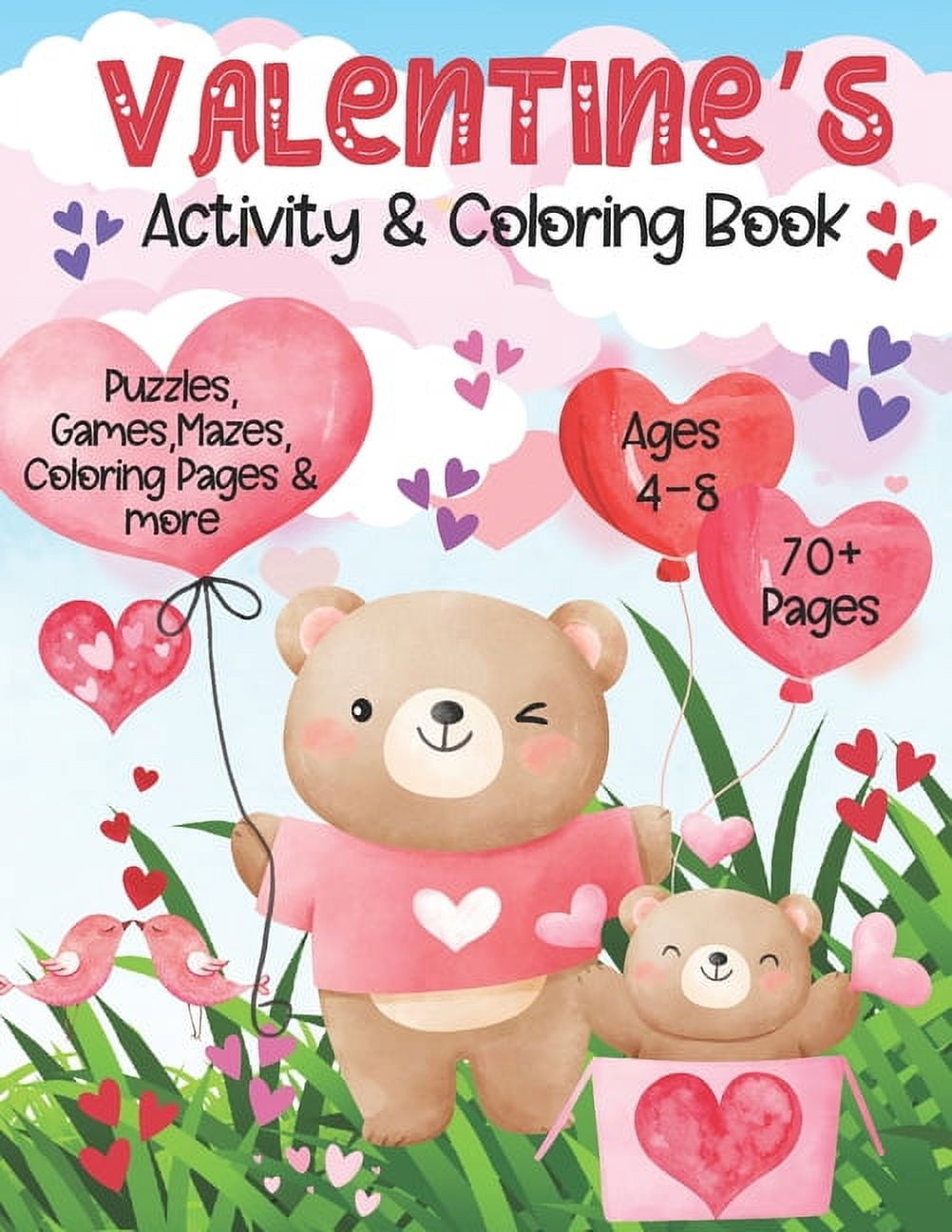 Valentines Activity & Coloring Book: Valentine's Day Themed Activity ...