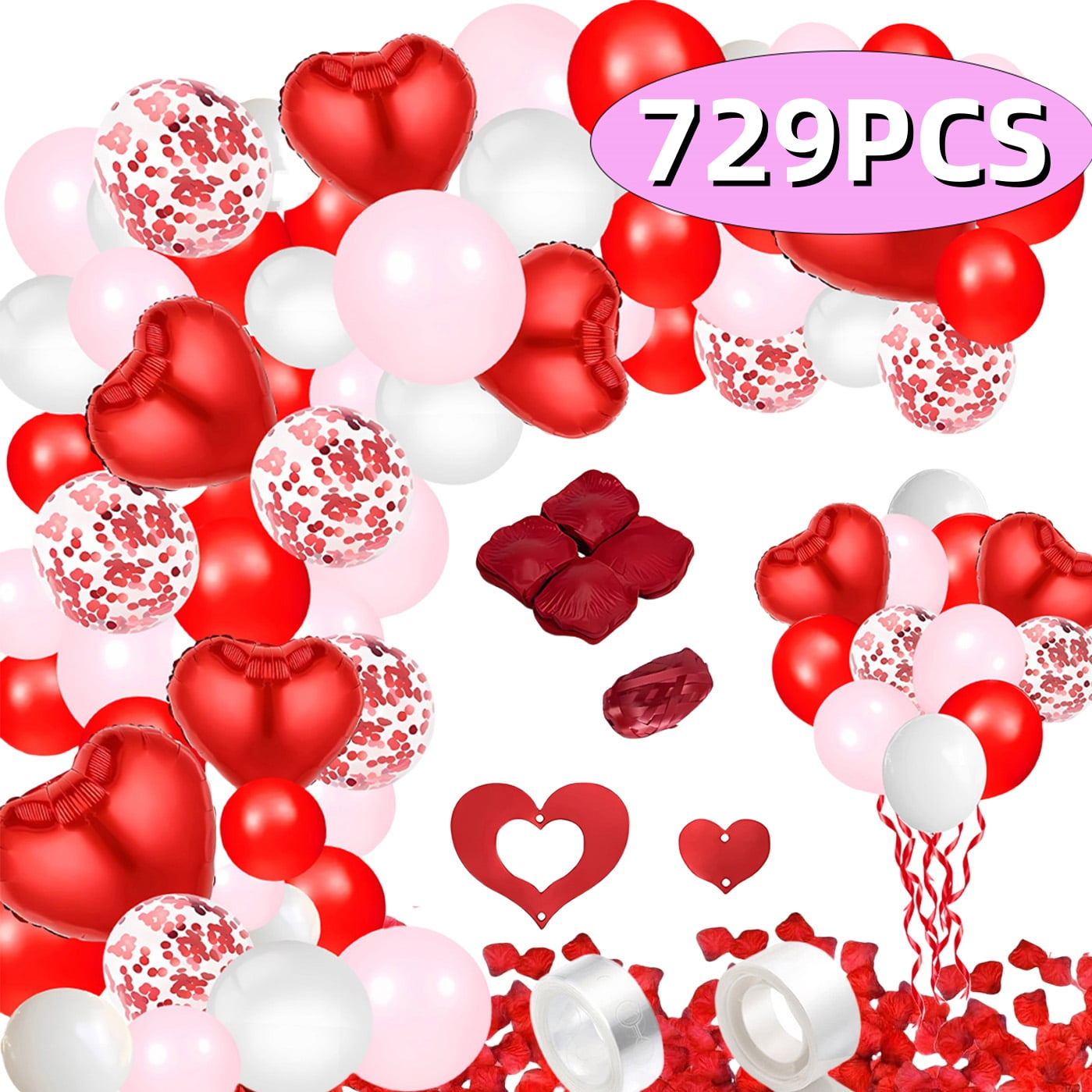 Valentines Balloon Arch Anniversary Decorations Heart Party Favors Red ...