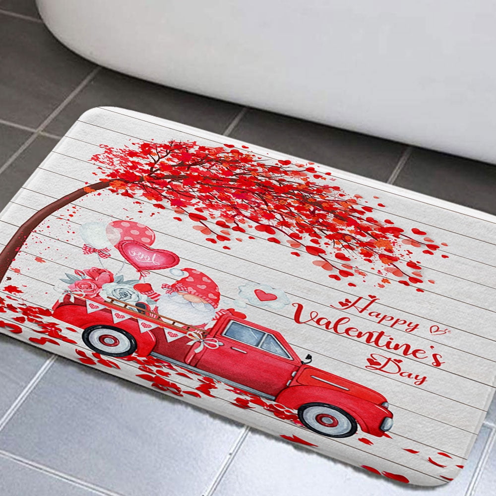 Valentines Bathroom Rugs, Rustic Valentines Bathroom Rugs, Romantic ...