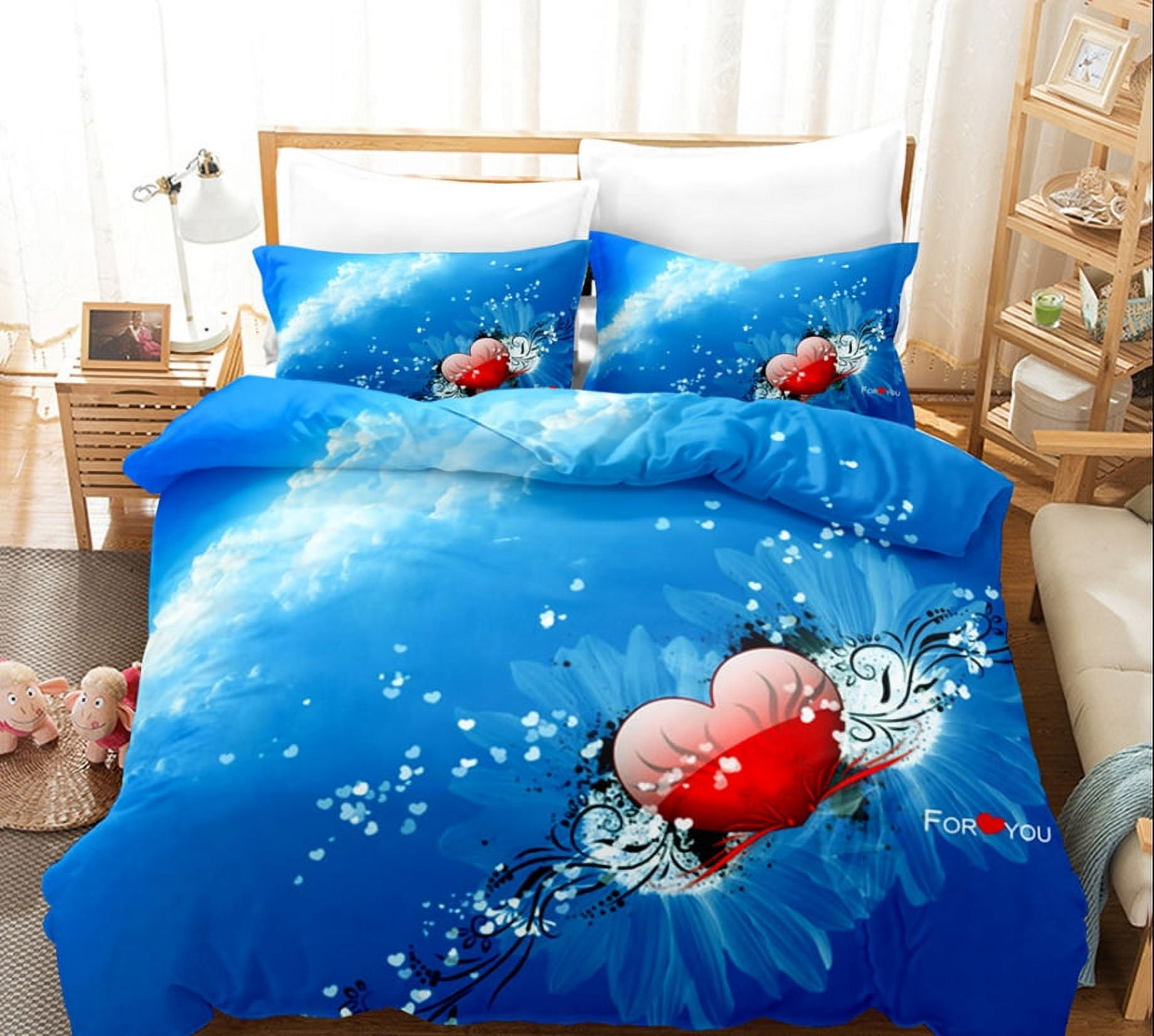 Valentines Bedding Twin Full Queen King Sizes Heart Duvet Cover Set ...